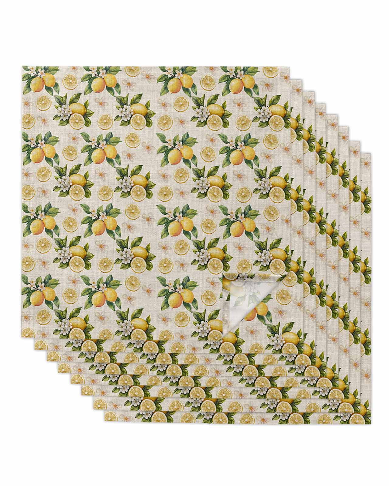 nqOlkjepod Farm Lemon Cloth Napkins Set of 8 Reusable Dinner Napkins ...
