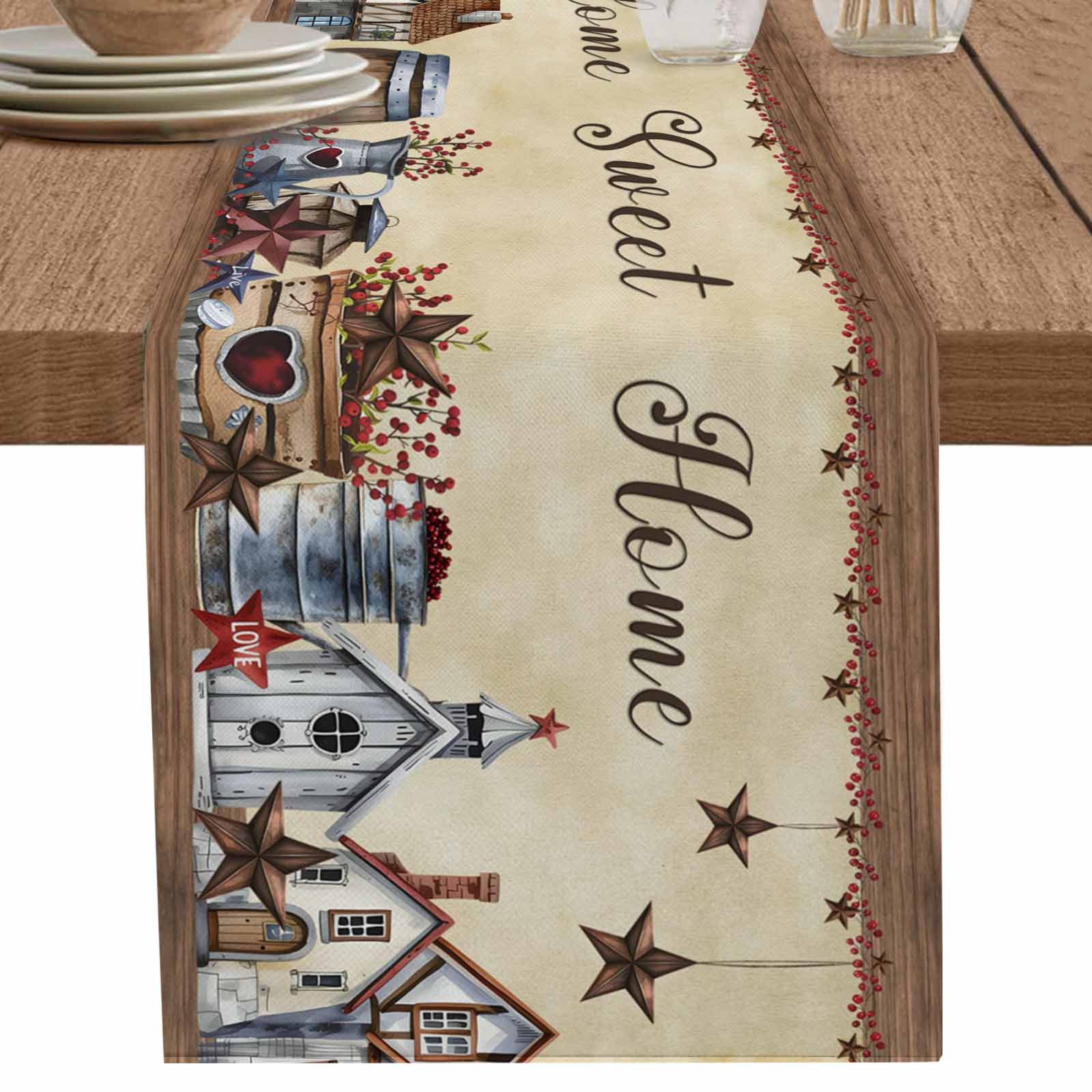 nqOlkjepod Farm Table Runner 36 Inches Long Farmhouse Dress Scarves ...