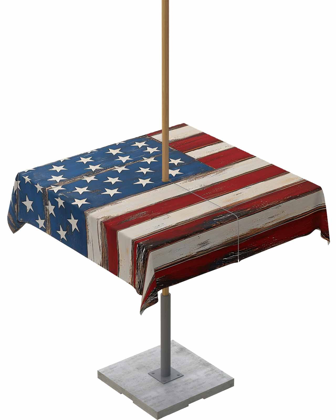nqOlkjepod Farmhouse American Flag Outdoor Tablecloth with Umbrella ...