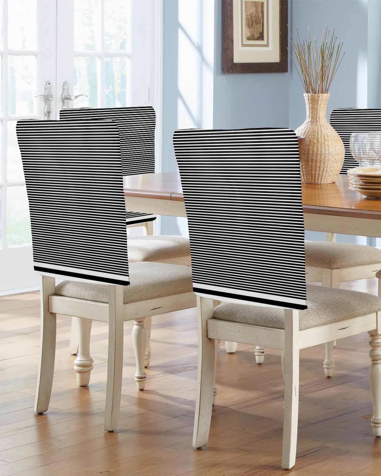 nqOlkjepod Farmhouse Black White Striped Chair Covers Set of 8 ...