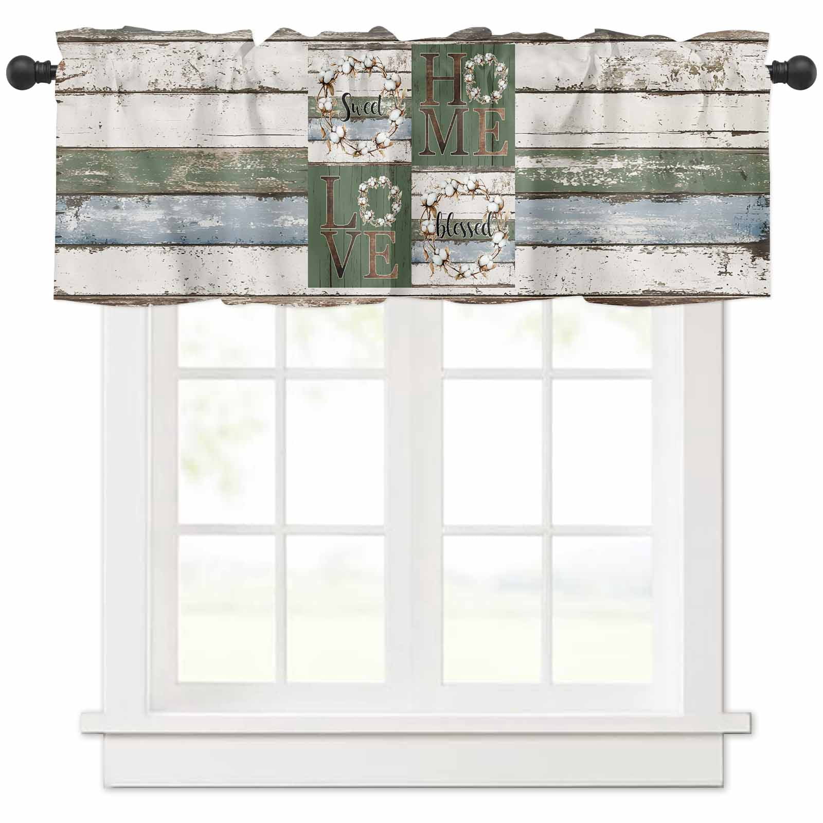 nqOlkjepod Farmhouse Home Vintage Farmhouse Short Window Curtain ...