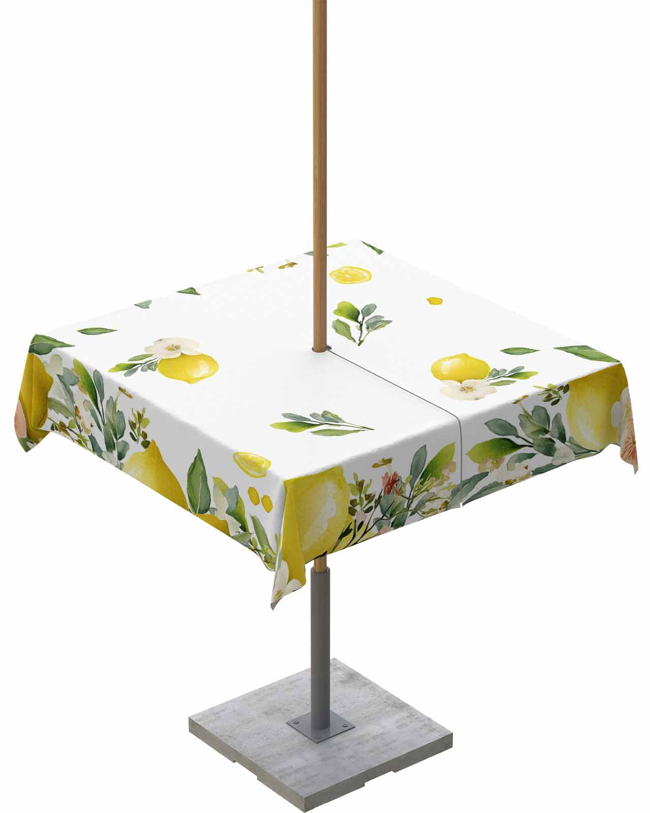 nqOlkjepod Farmhouse Lemon Outdoor Tablecloth with Umbrella Hole ...