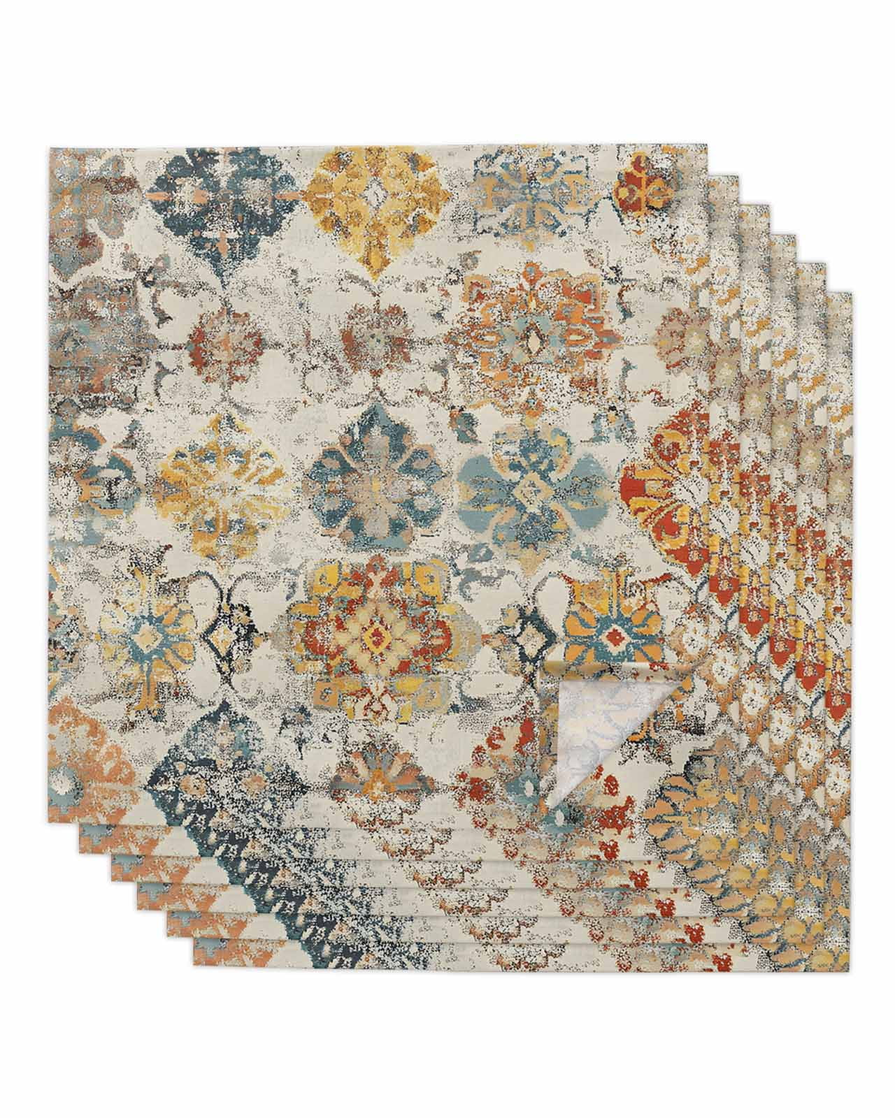 nqOlkjepod Farmhouse Morocco Cloth Napkins Set of 6 Reusable Dinner ...