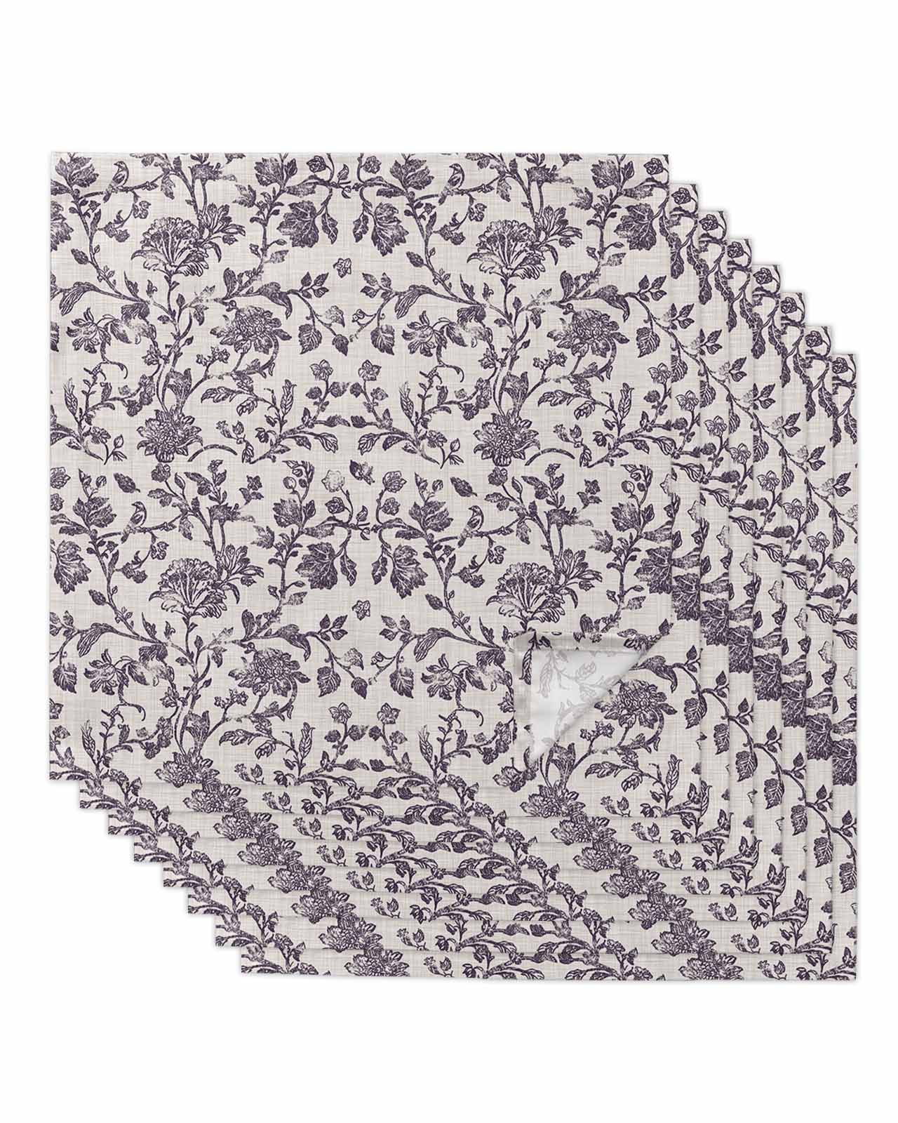 nqOlkjepod Farmhouse Purple Cloth Napkins Set of 8 Reusable Dinner ...