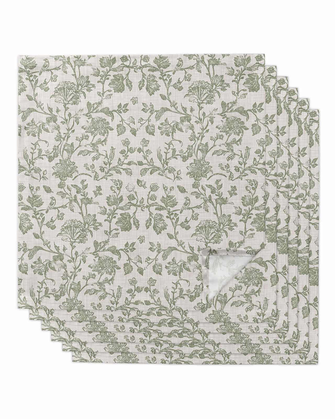 nqOlkjepod Farmhouse Sage Green Cloth Napkins Set of 6 Reusable Dinner ...
