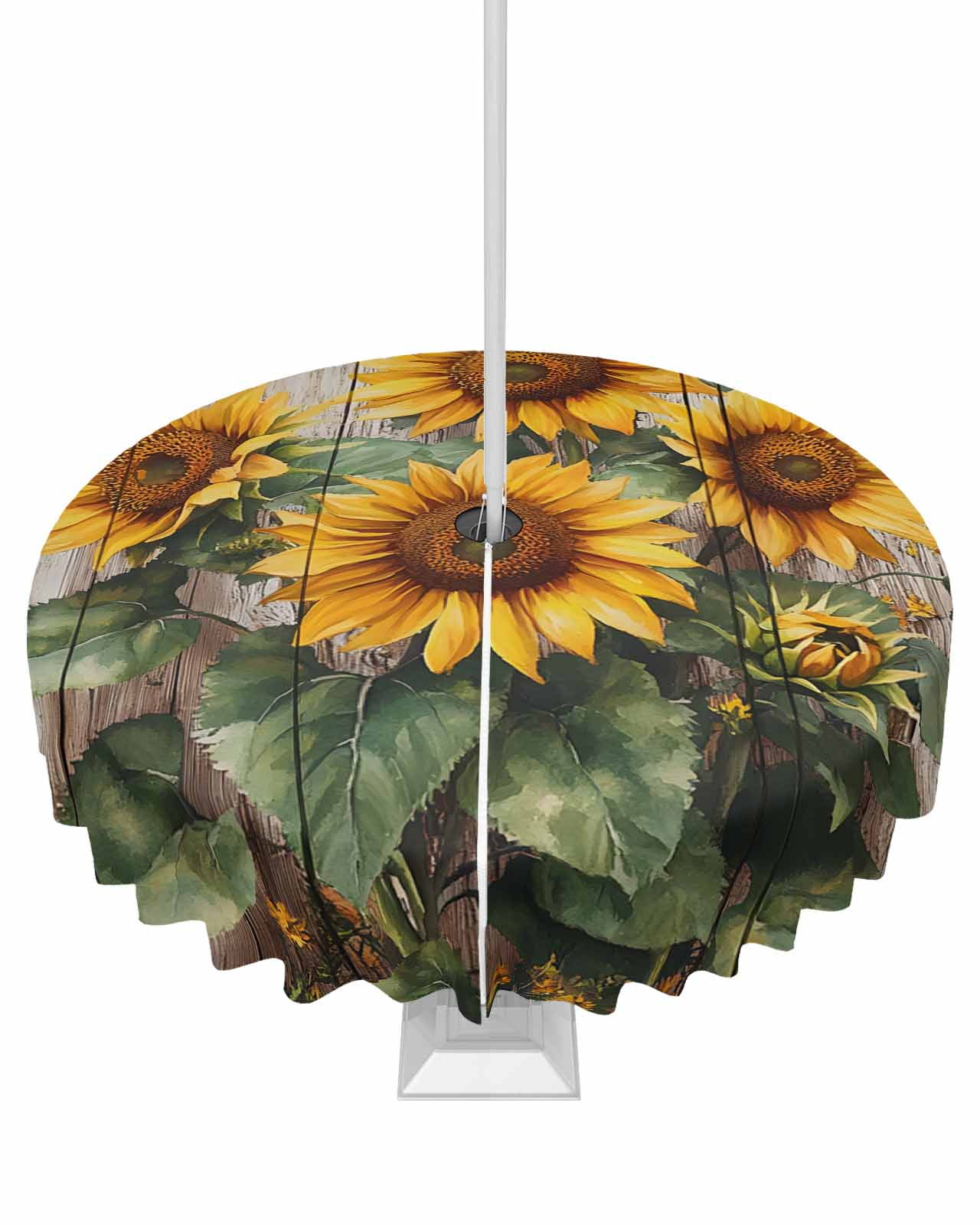 nqOlkjepod Farmhouse Sunflower Outdoor Tablecloth with Umbrella Hole ...