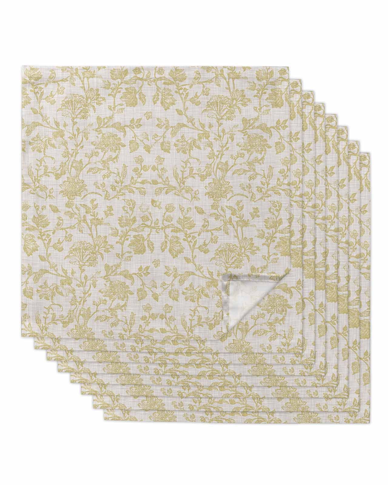 nqOlkjepod Farmhouse Yellow Cloth Napkins Set of 8 Reusable Dinner ...