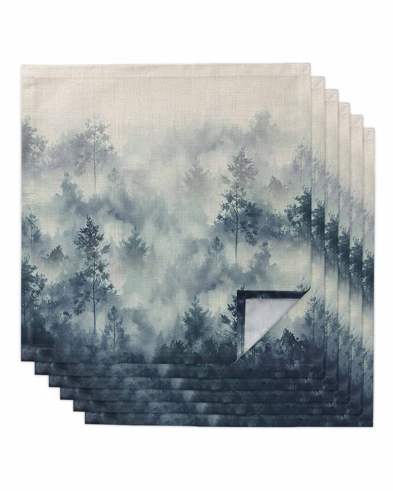 nqOlkjepod Forest Farmhouse Cloth Napkins Set of 6 Reusable Dinner ...