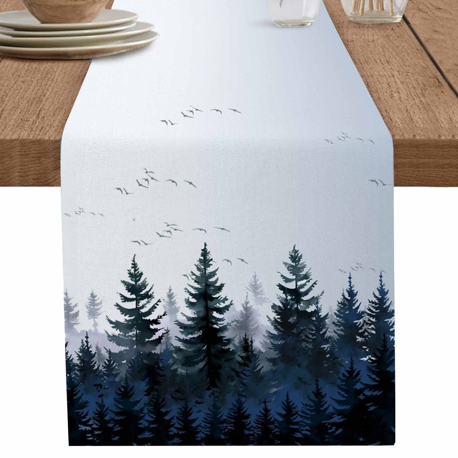 nqOlkjepod Forest Table Runner 72 Inches Long Farmhouse Dress Scarves ...