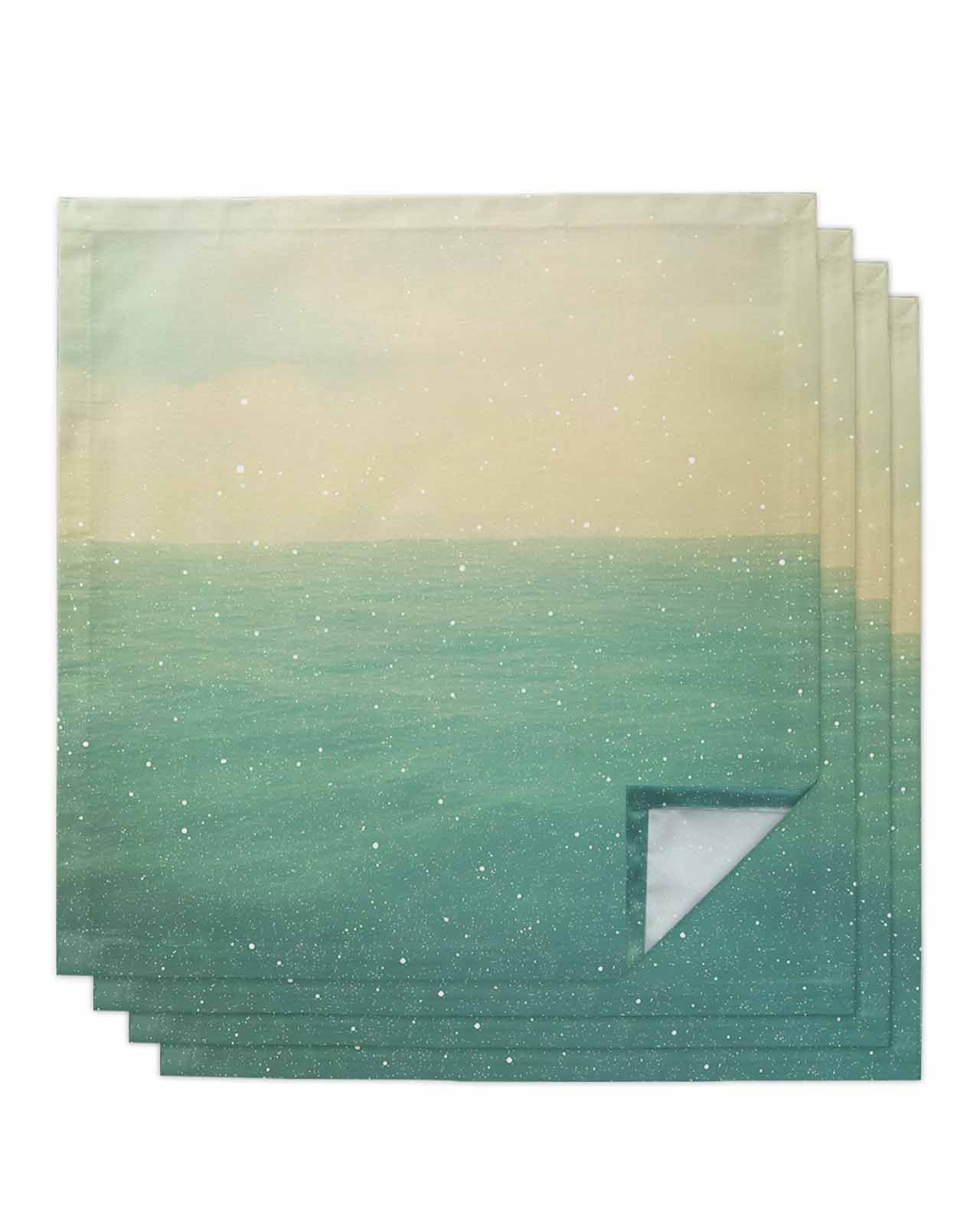 nqOlkjepod Glowing Ocean Sky Cloth Napkins Set of 4 Reusable Dinner ...