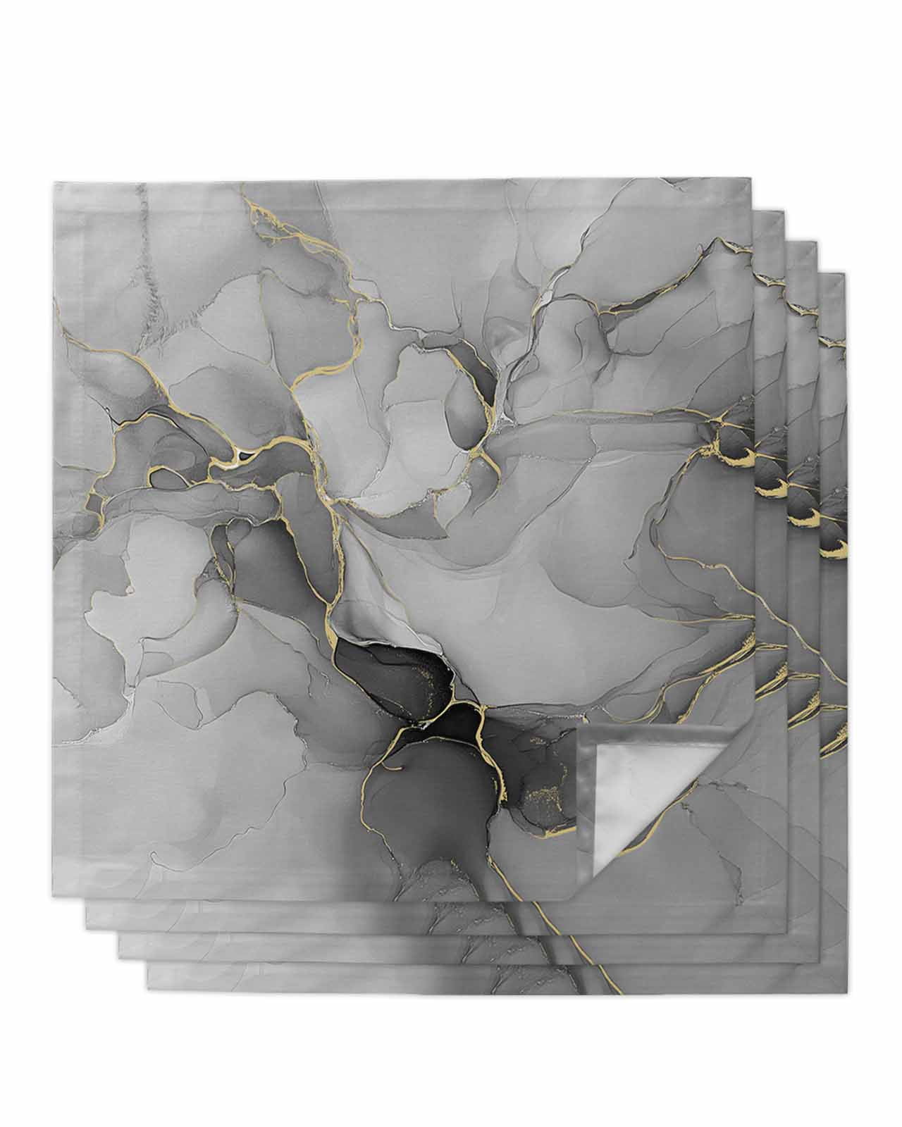 nqOlkjepod Gray Marble Texture Cloth Napkins Set of 4 Reusable Dinner ...