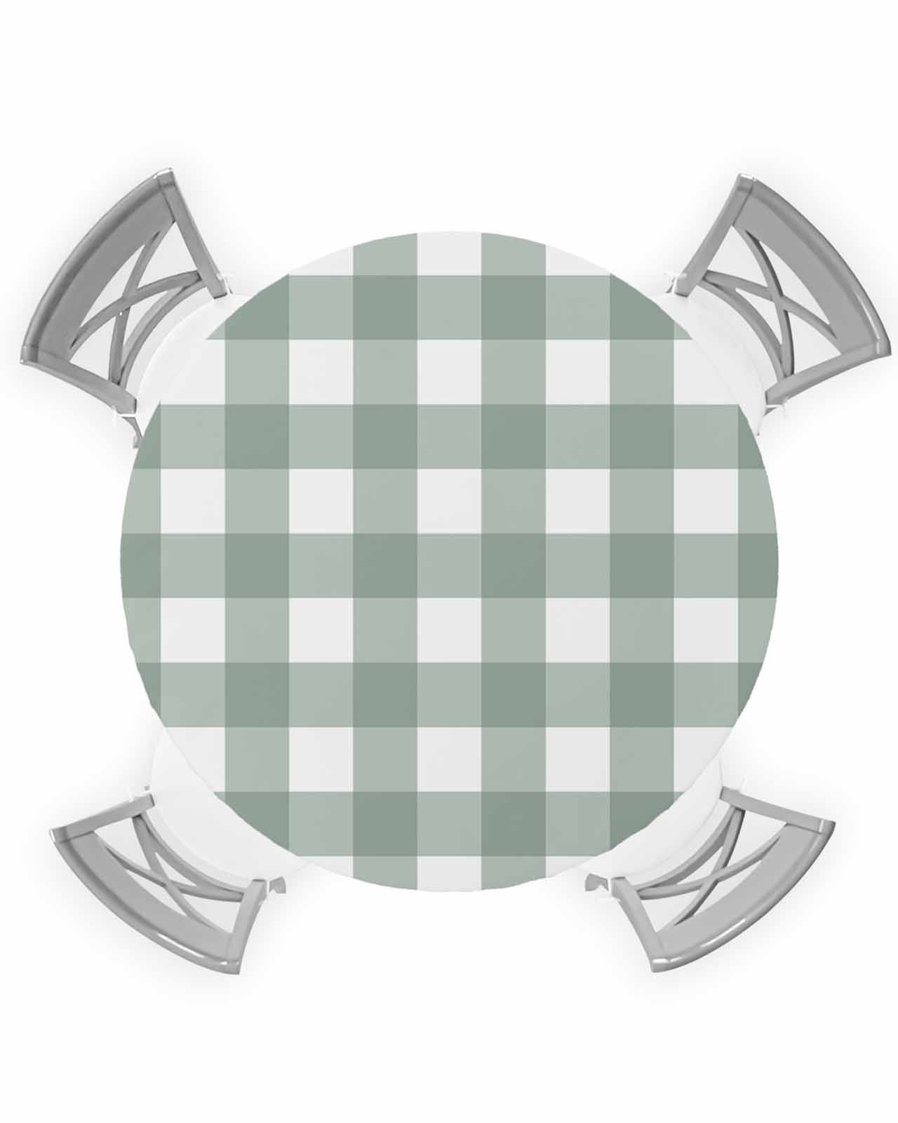nqOlkjepod Green Farmhouse Round Tablecloth, Fitted Table Cover with ...