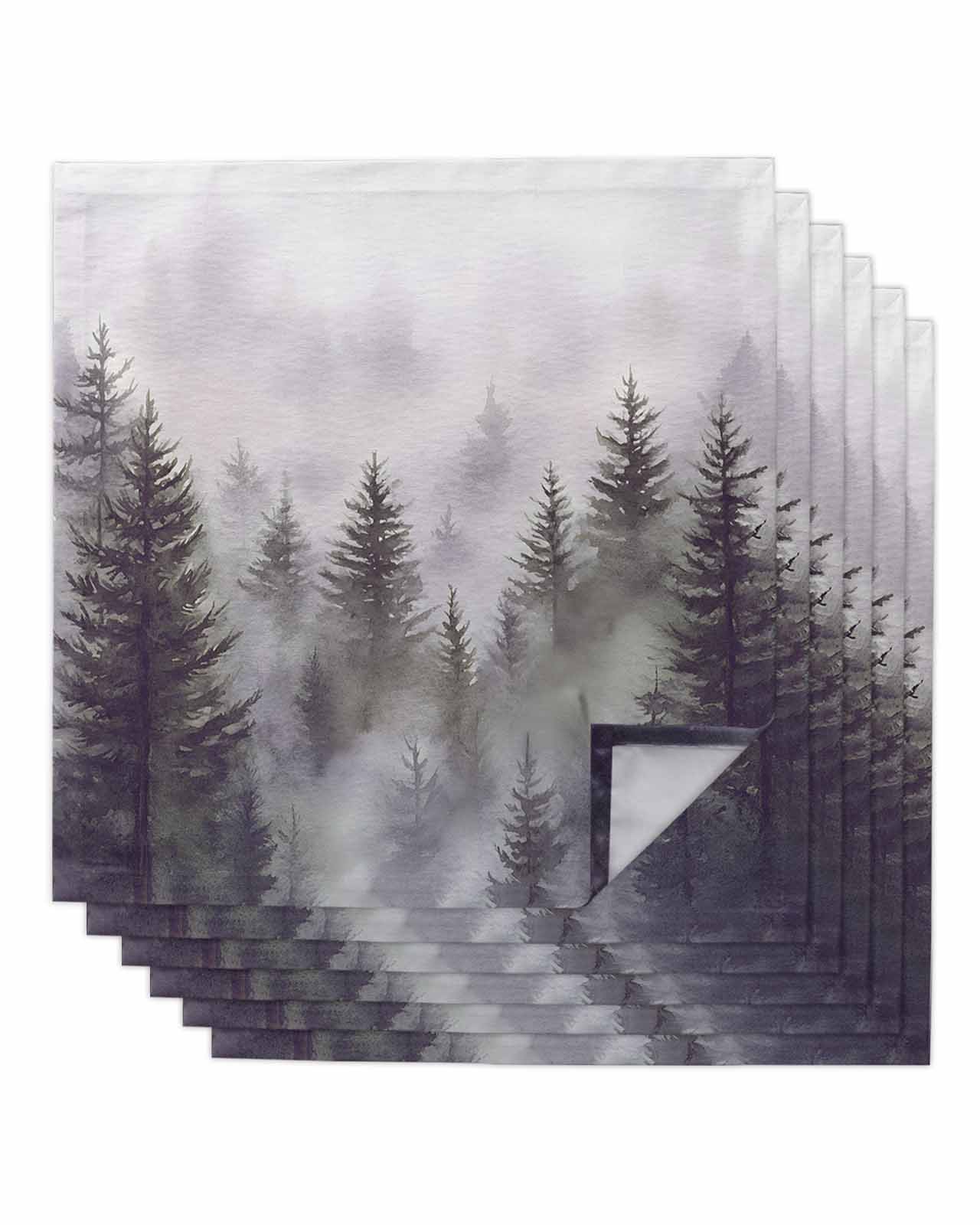 nqOlkjepod Green Forest Cloth Napkins Set of 6 Reusable Dinner Napkins ...