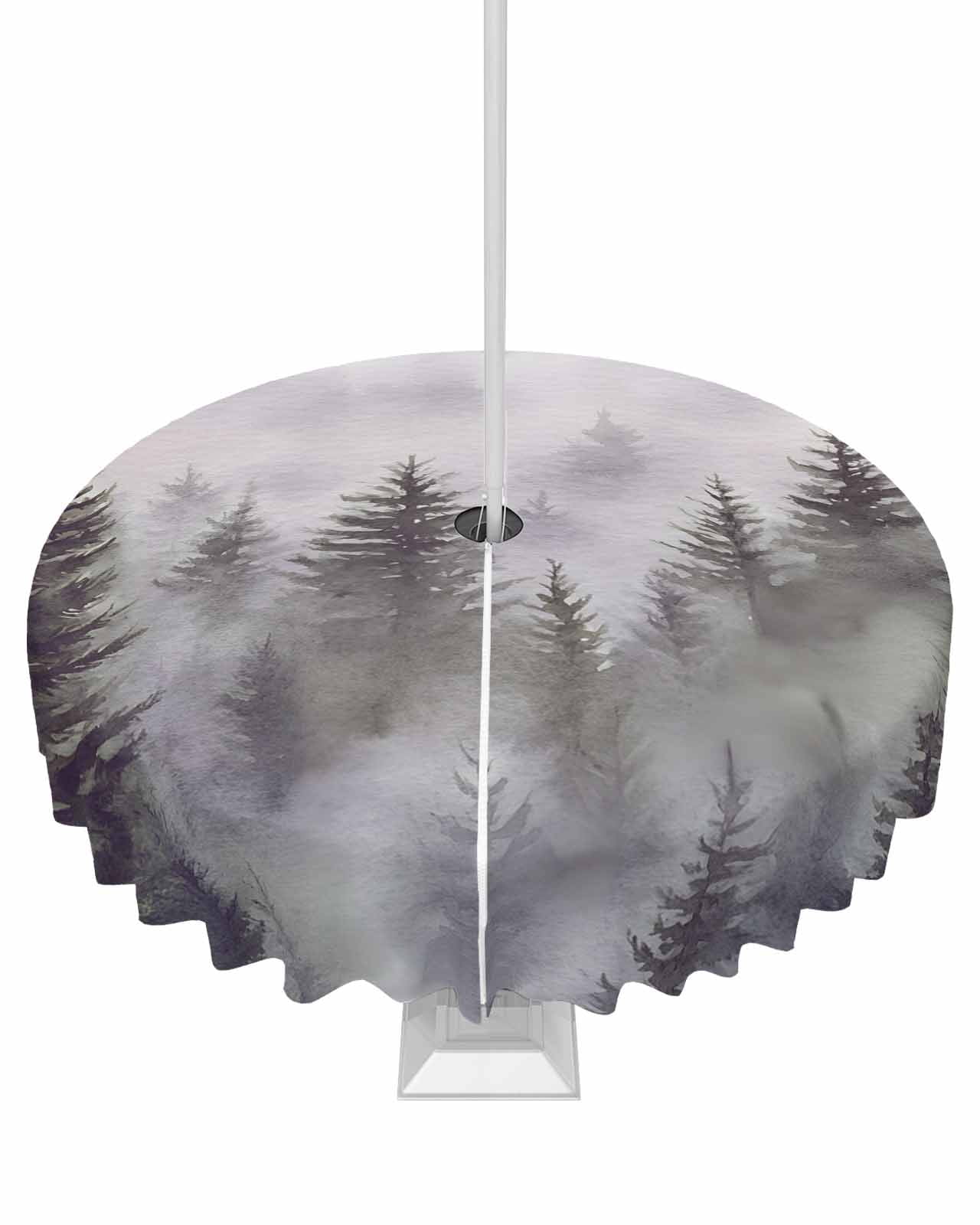 nqOlkjepod Green Forest Outdoor Tablecloth with Umbrella Hole & Zipper ...