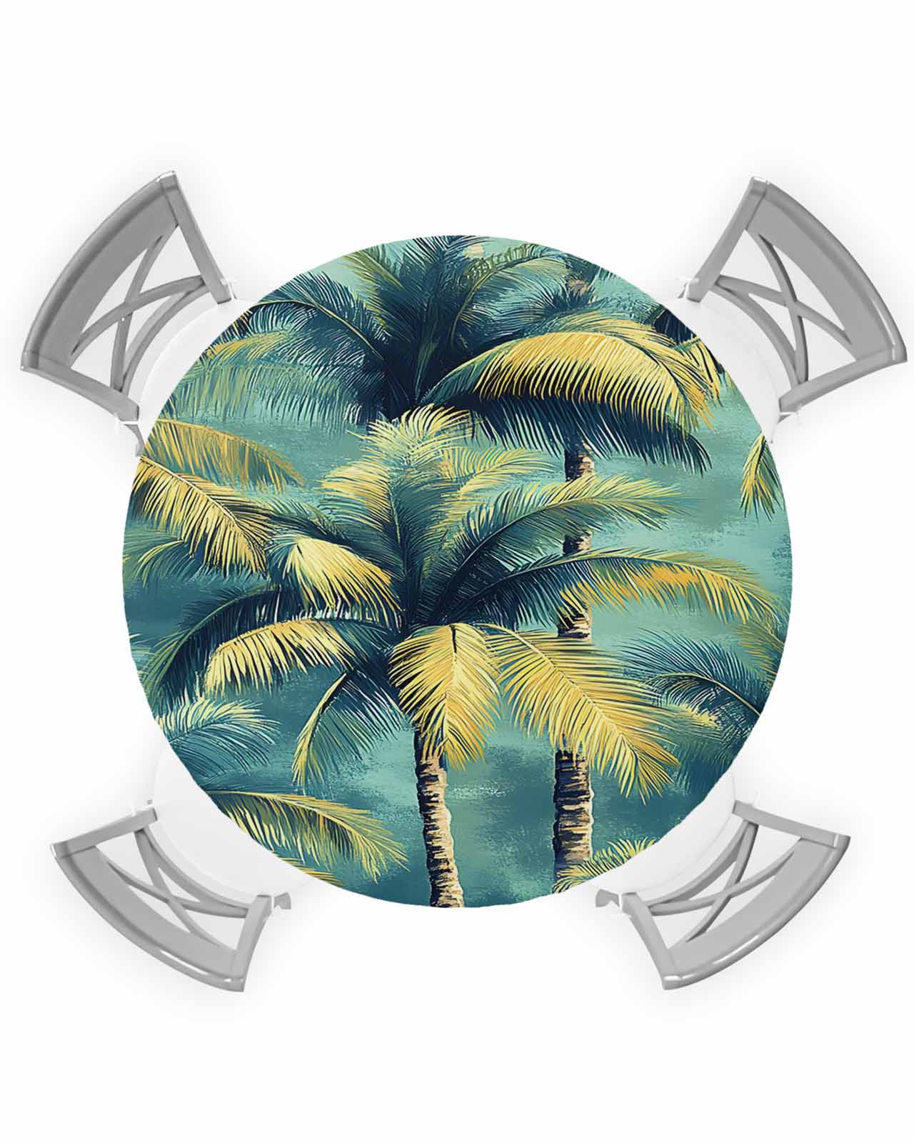 nqOlkjepod Green Forest Round Tablecloth, Fitted Table Cover with ...