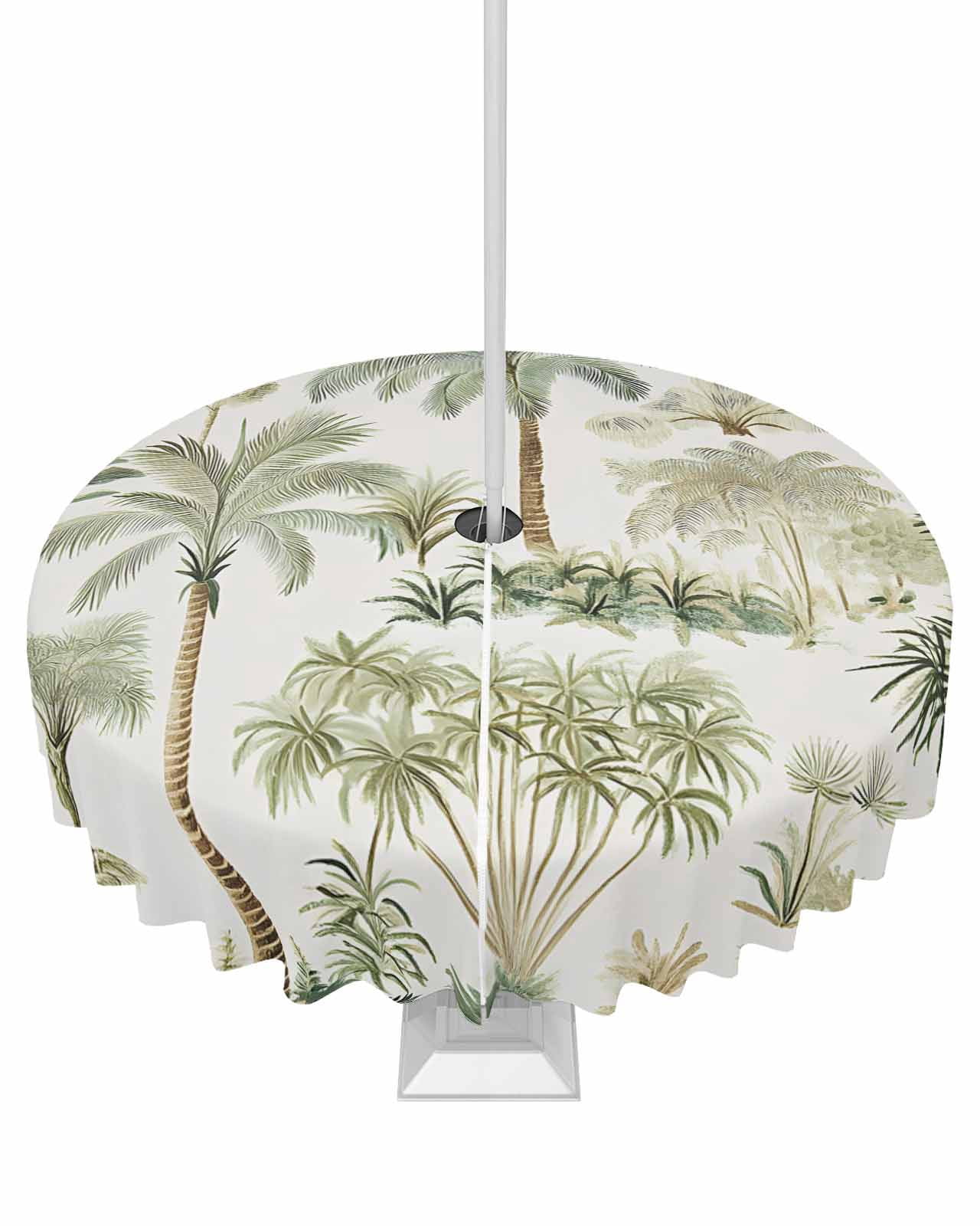 nqOlkjepod Green Palm Tree Outdoor Tablecloth with Umbrella Hole ...
