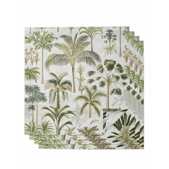 nqOlkjepod Green Palm Tree Tropical Cloth Napkins Set of 4 Reusable ...