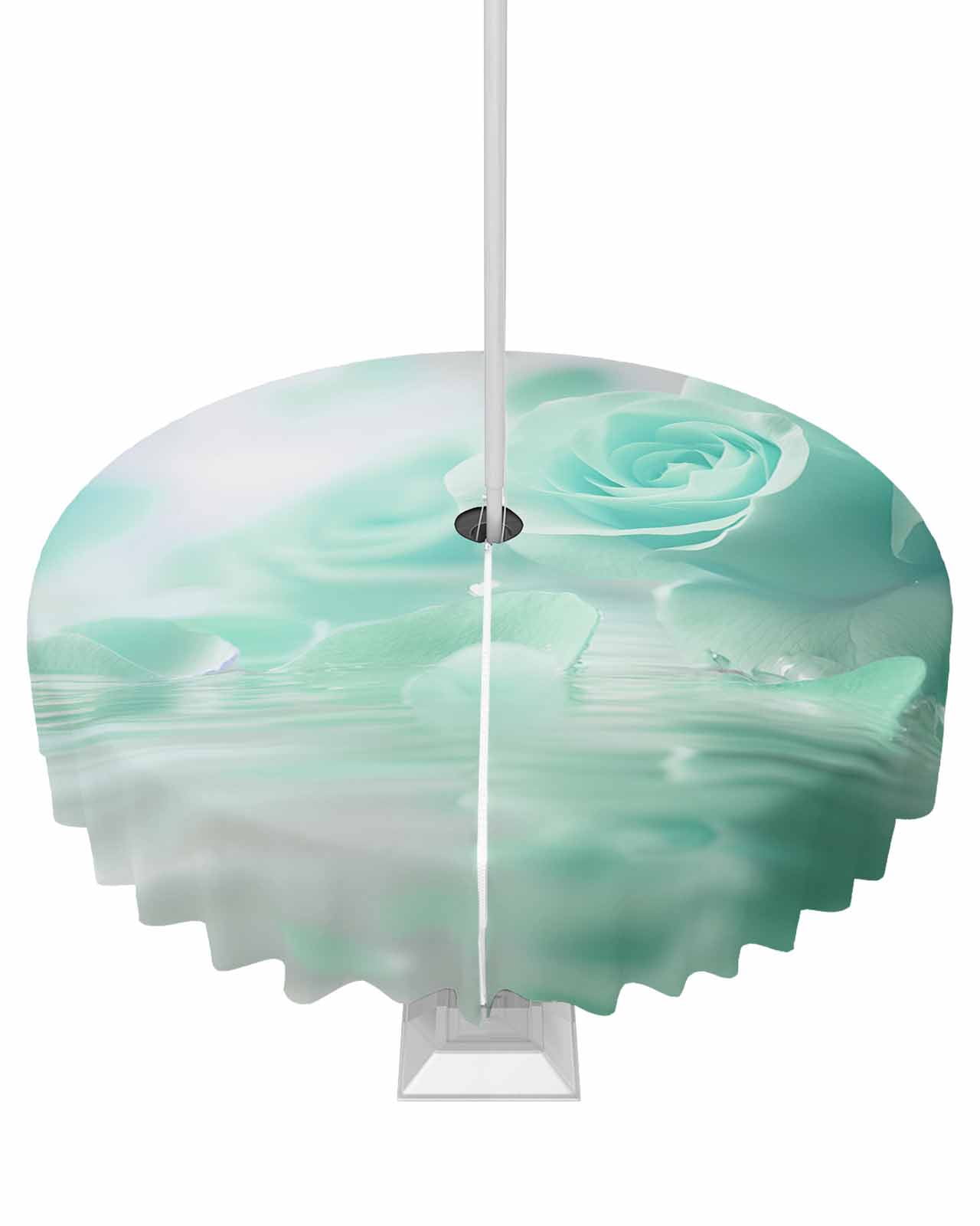 nqOlkjepod Green Rose Fantasy Outdoor Tablecloth with Umbrella Hole ...