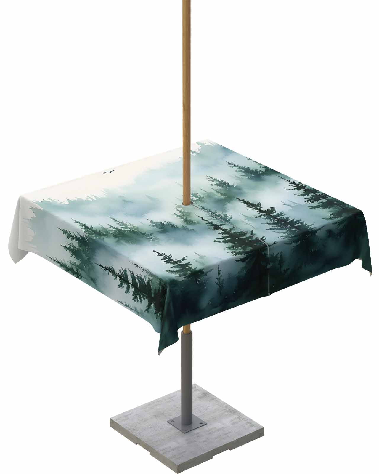 nqOlkjepod Green White Ombre Tree Outdoor Tablecloth with Umbrella Hole ...