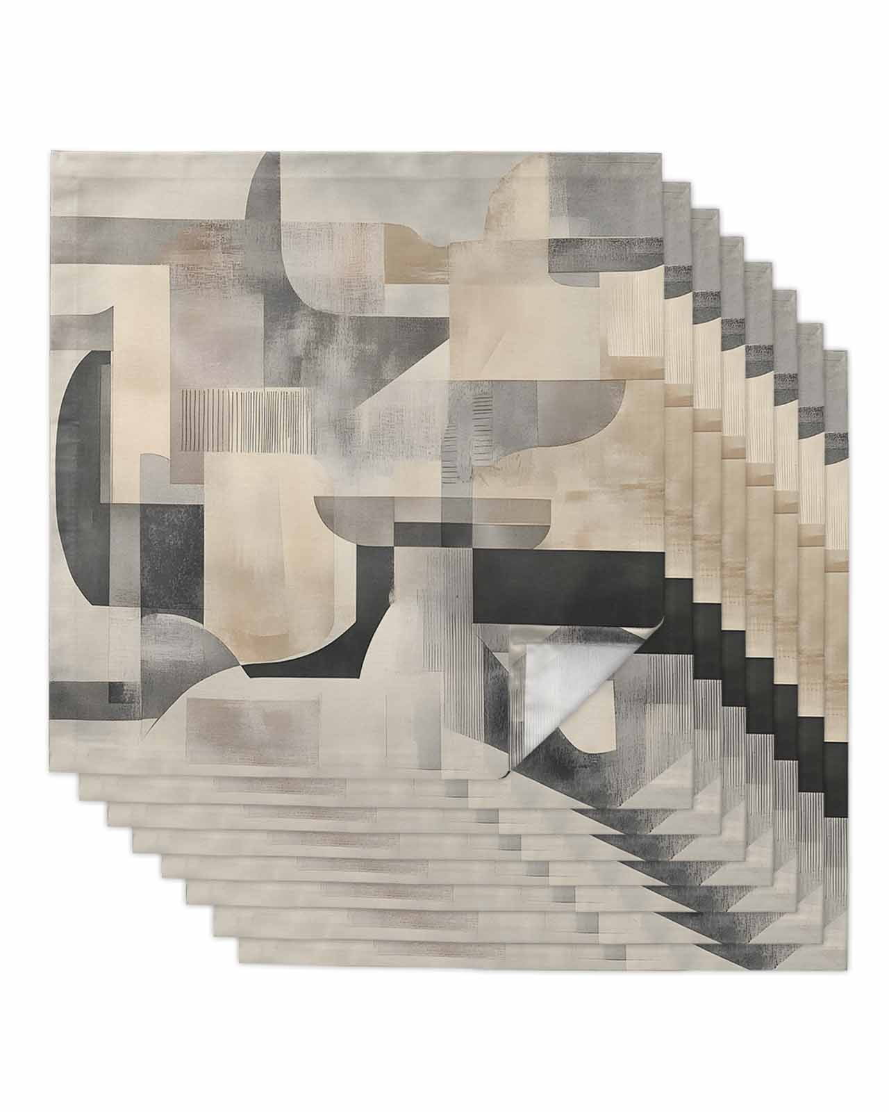 nqOlkjepod Grey Brown Cloth Napkins Set of 8 Reusable Dinner Napkins ...