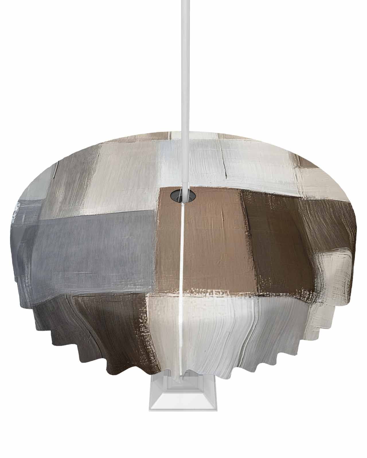 nqOlkjepod Grey Brown Color Blocks Outdoor Tablecloth with Umbrella ...