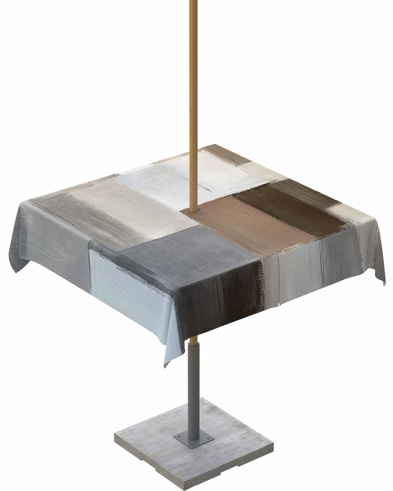 nqOlkjepod Grey Brown Color Blocks Outdoor Tablecloth with Umbrella ...