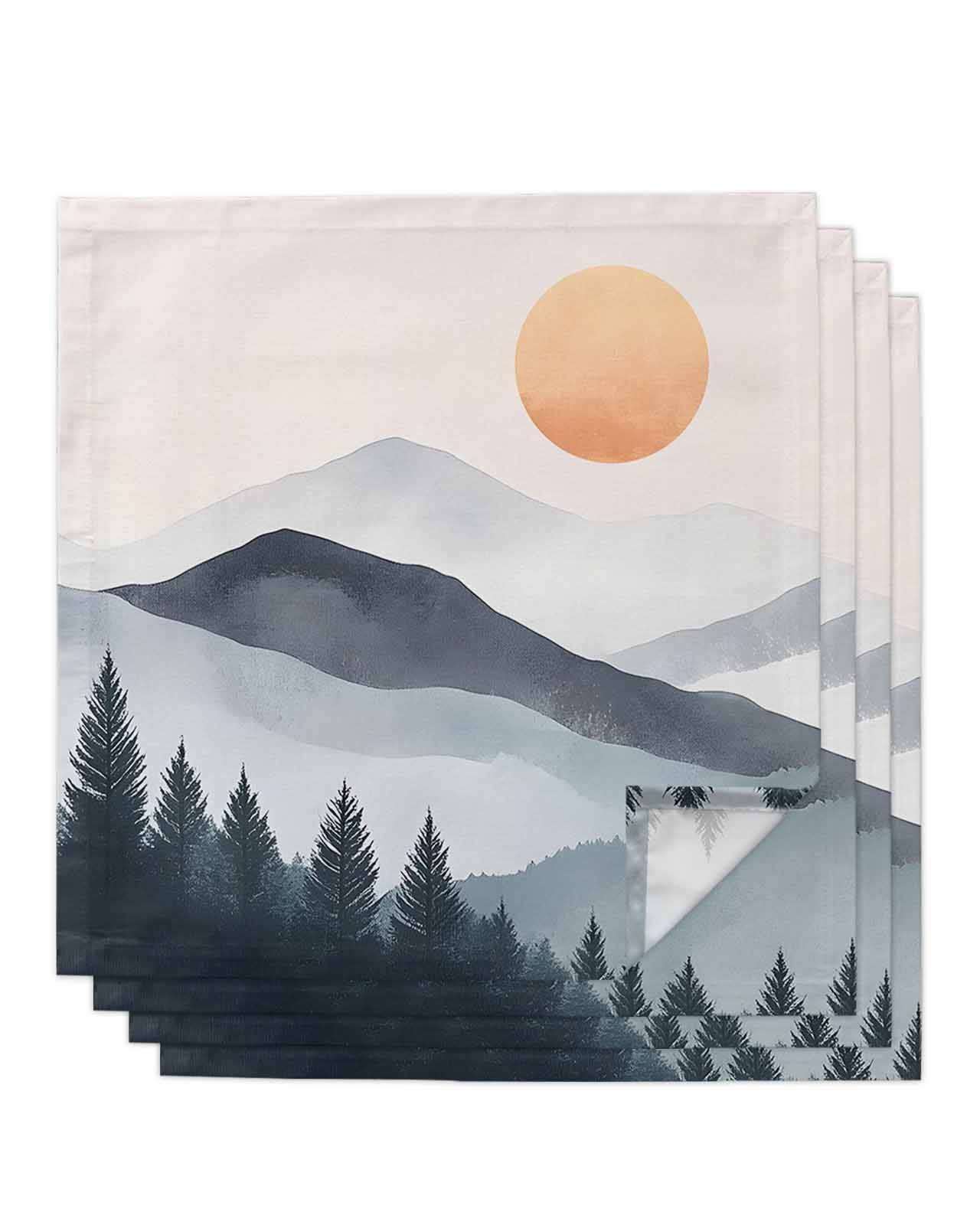 nqOlkjepod Grey Orange Cloth Napkins Set of 4 Reusable Dinner Napkins ...