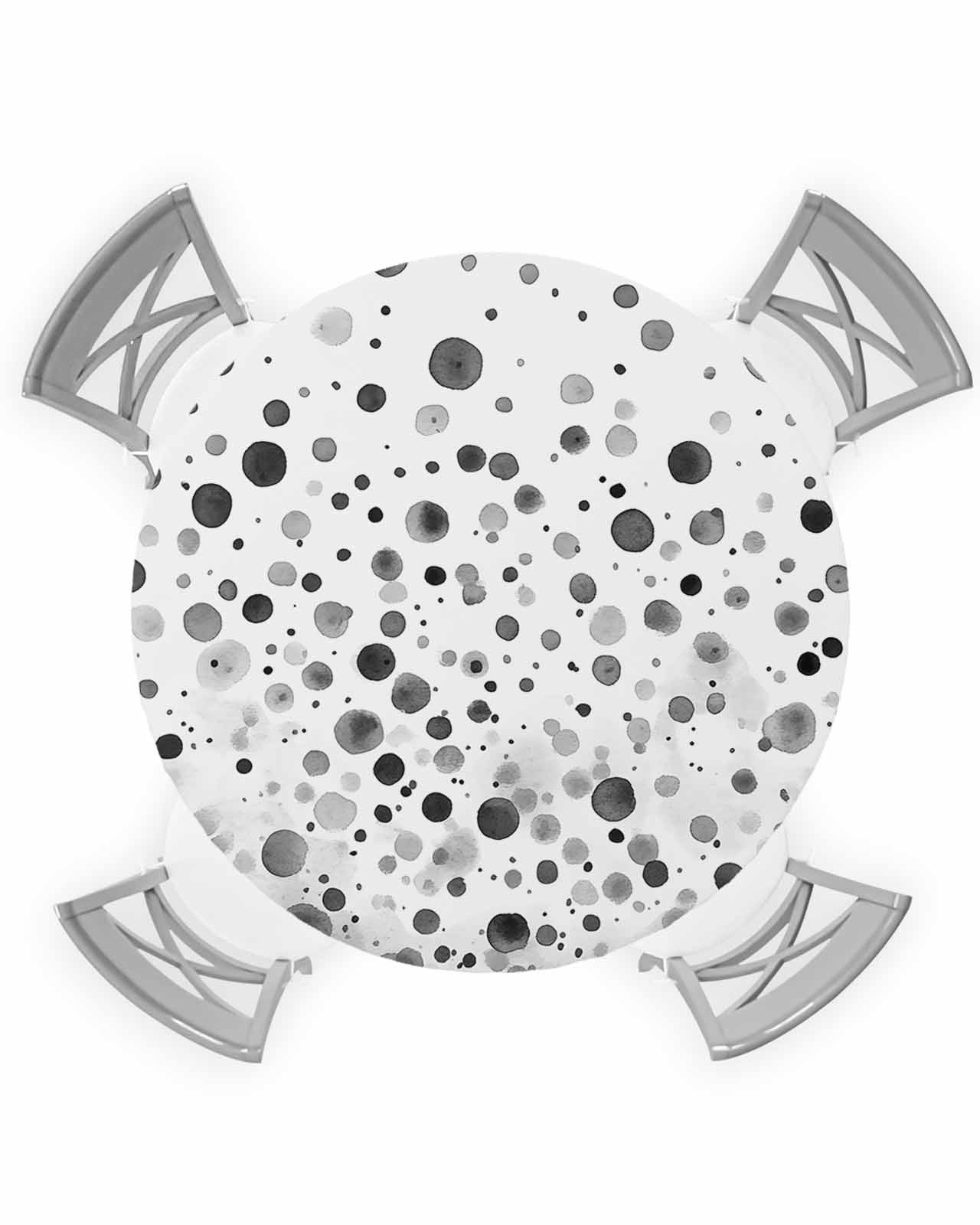 nqOlkjepod Grey Polka Dot Round Tablecloth, Fitted Table Cover with ...