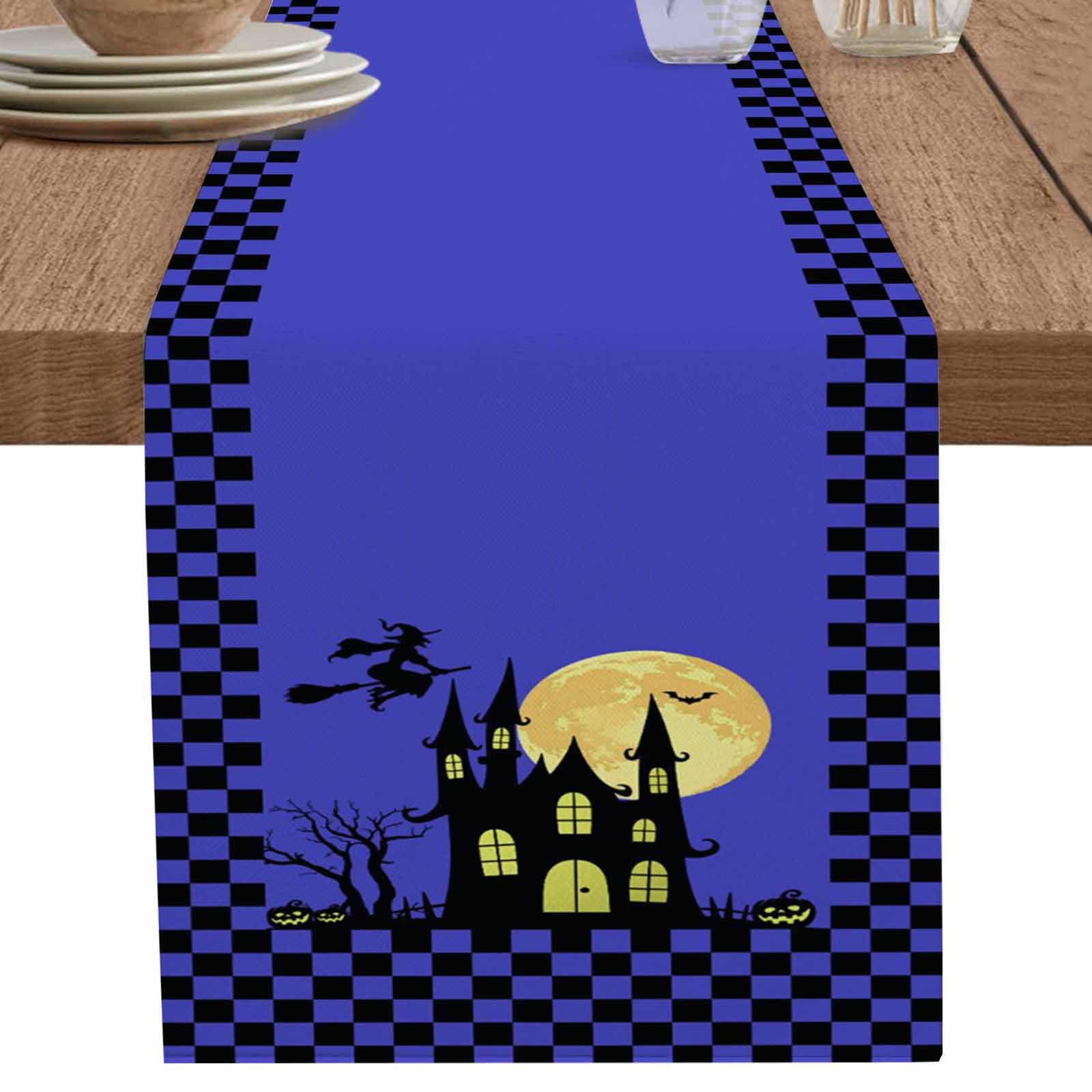 nqOlkjepod Halloween Night Table Runner 60 Inches Long Farmhouse Dress ...