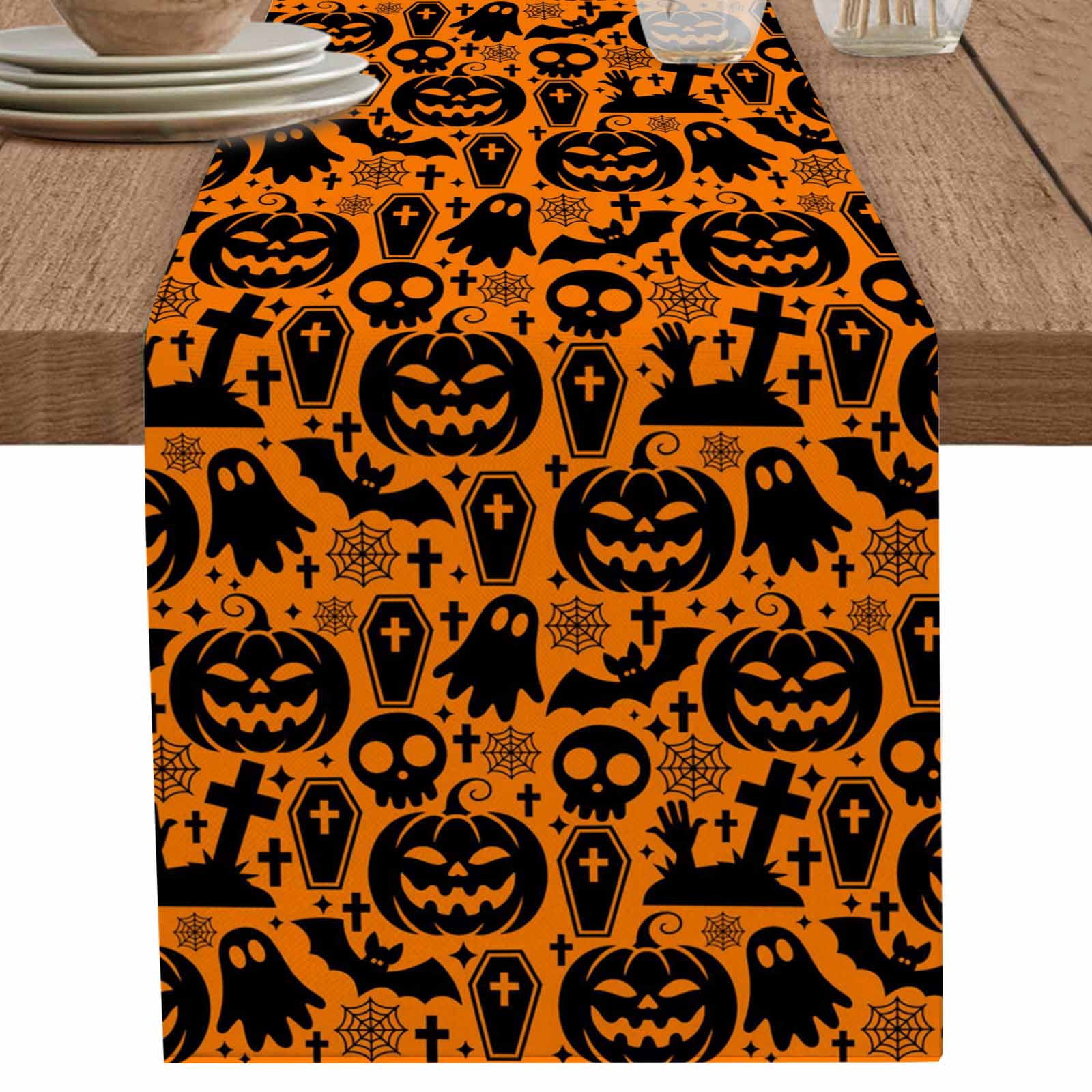 nqOlkjepod Halloween Table Runner 120 Inches Long Farmhouse Dress ...