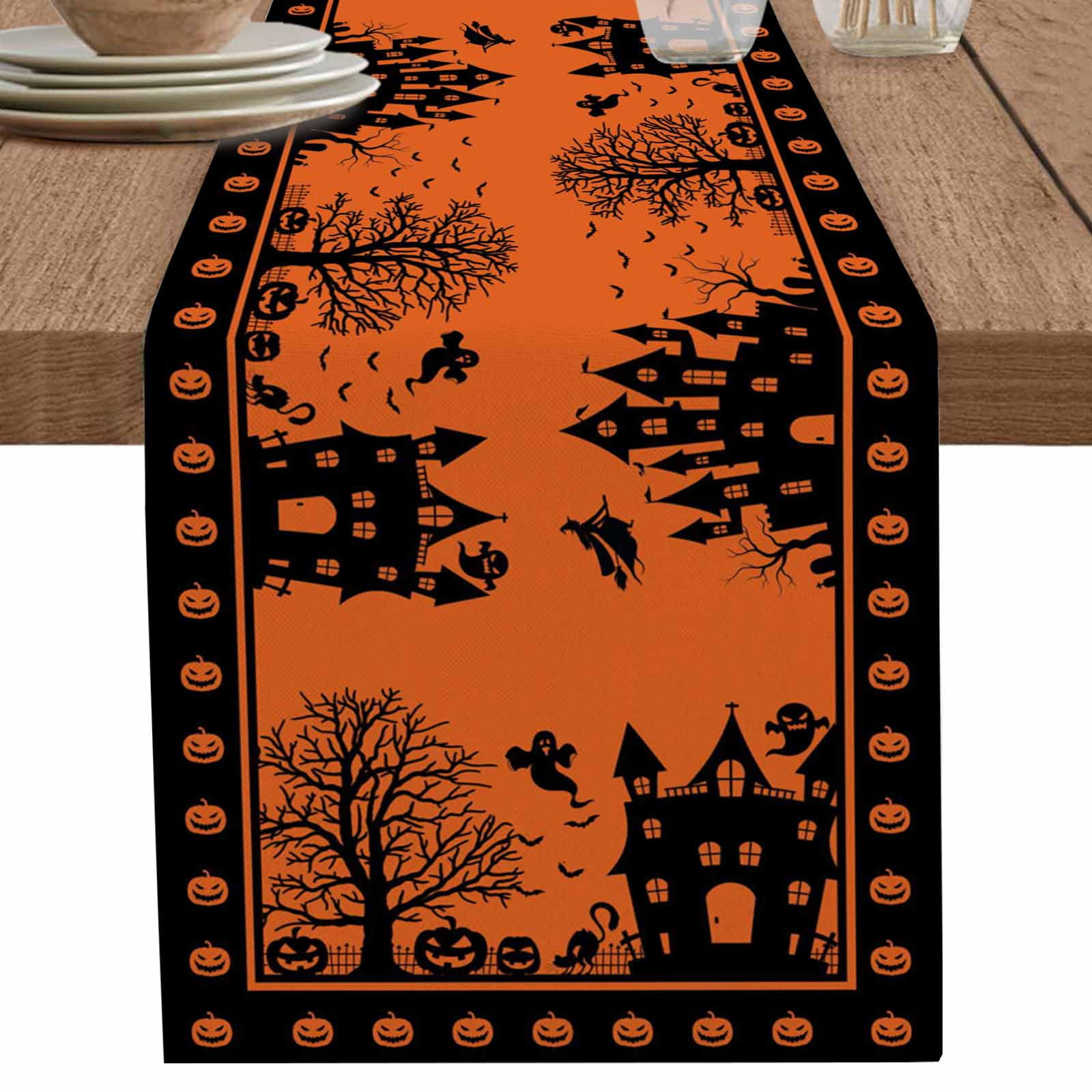 nqOlkjepod Halloween Table Runner 70 Inches Long Farmhouse Dress ...