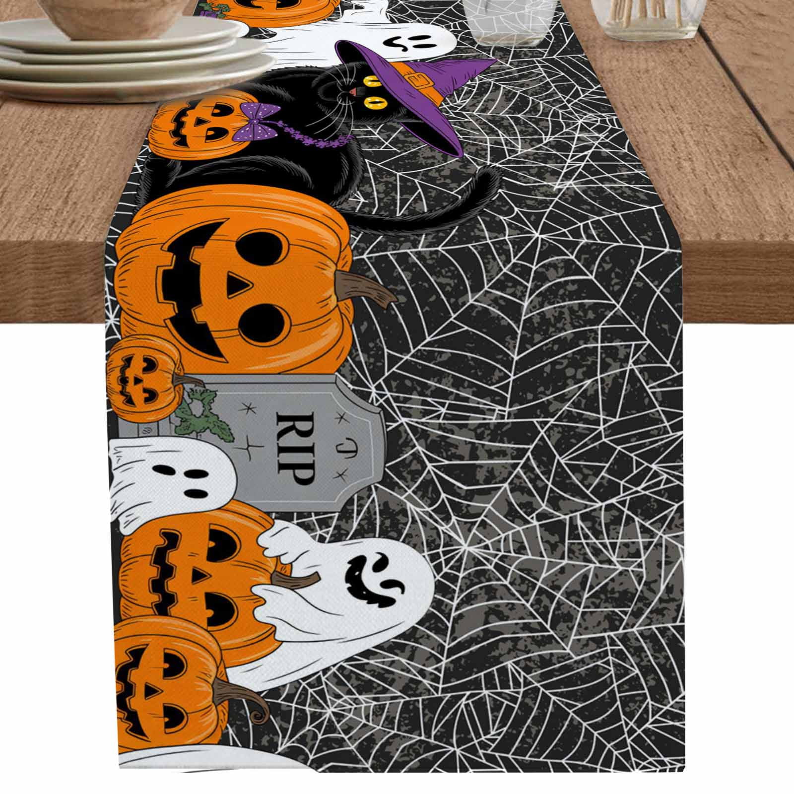 nqOlkjepod Halloween Table Runner 90 Inches Long Farmhouse Dress ...