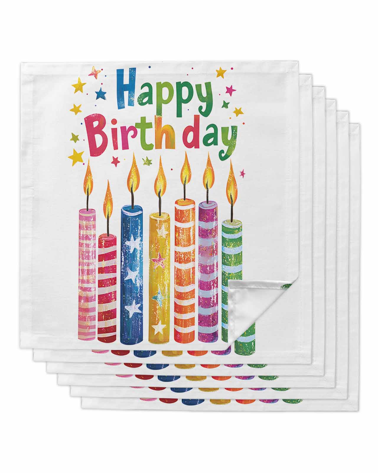 nqOlkjepod Happy Birthday Cloth Napkins Set of 6 Reusable Dinner ...
