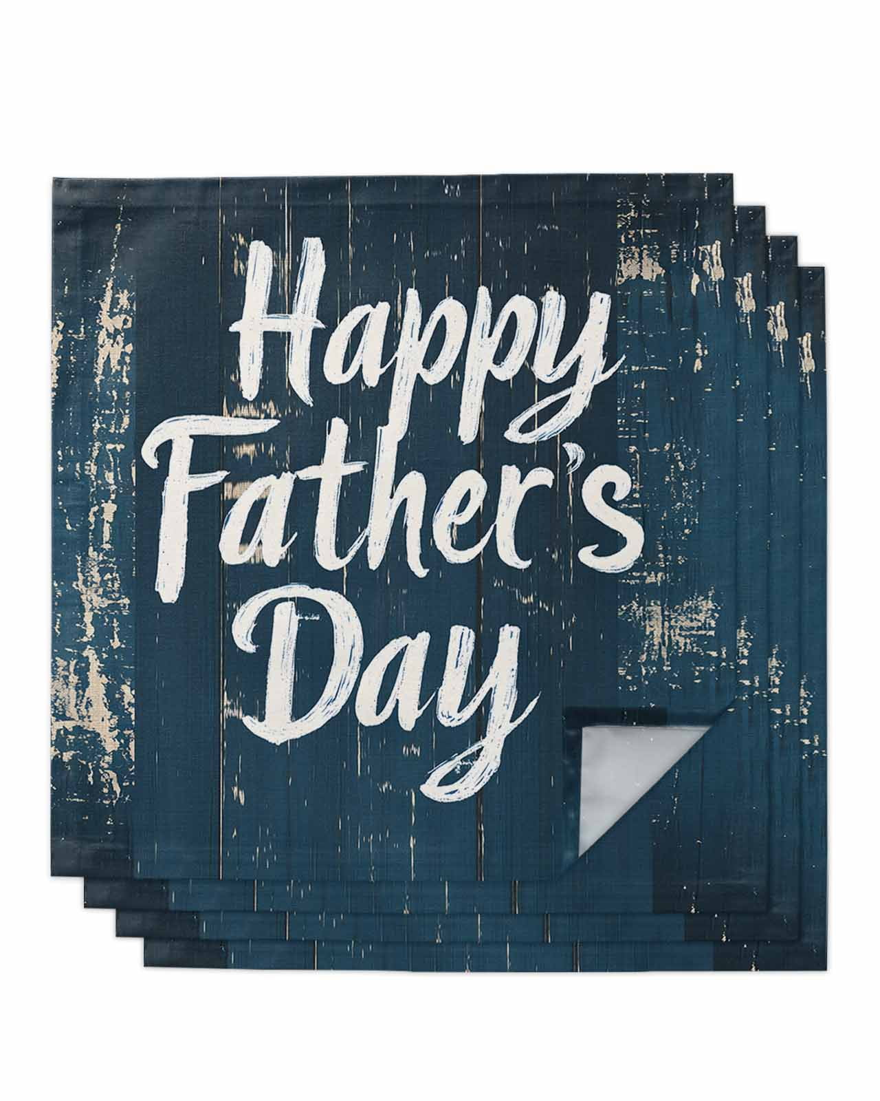 nqOlkjepod Happy Father's Day Cloth Napkins Set of 4 Reusable Dinner ...