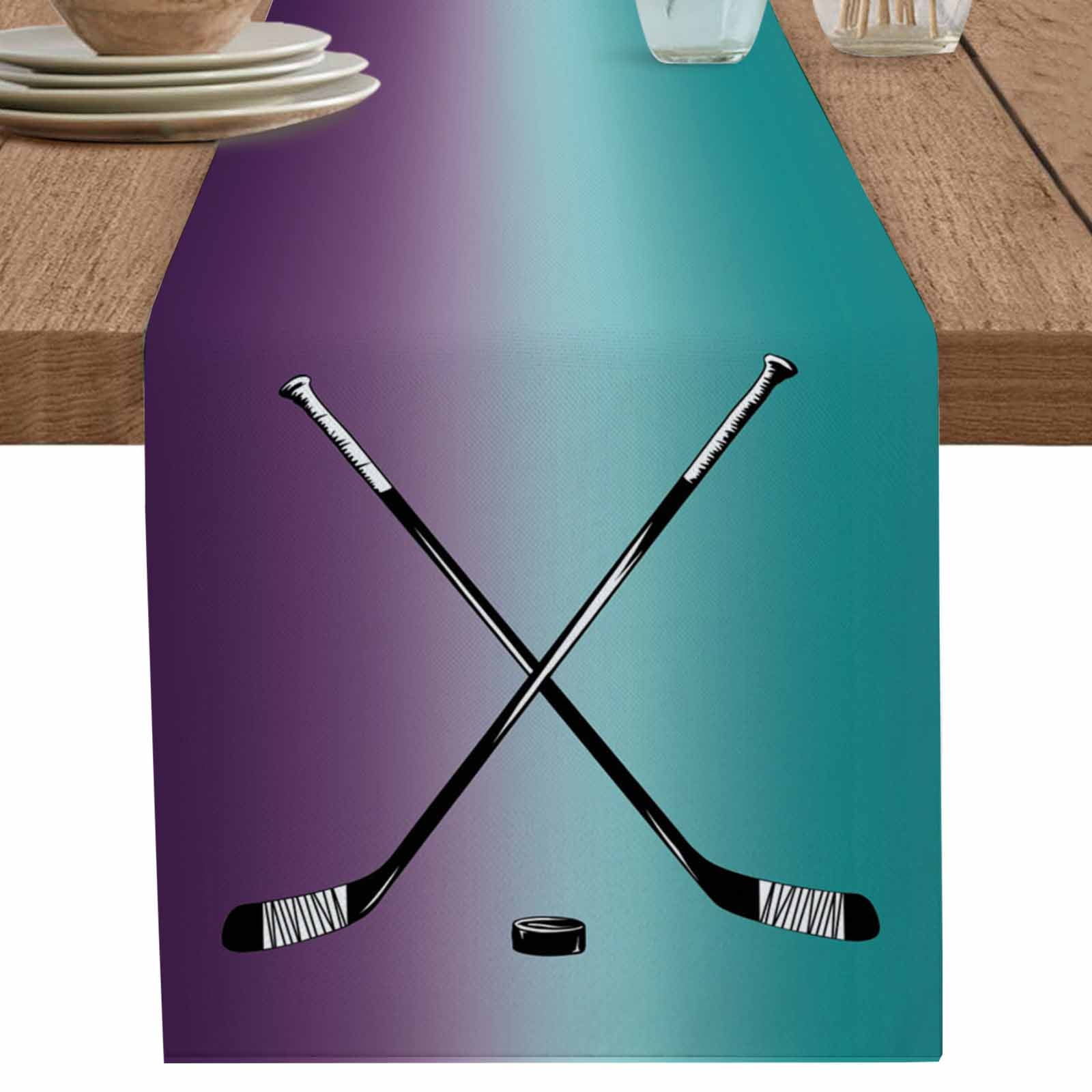 nqOlkjepod Hockey Sports Table Runner 90 Inches Long Farmhouse Dress ...