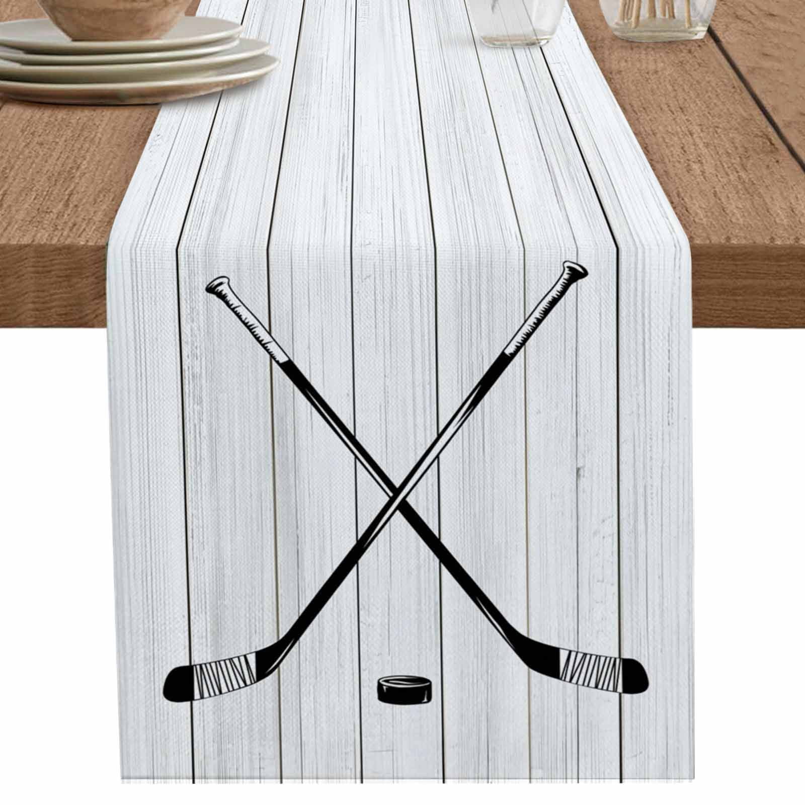 nqOlkjepod Ice Hockey Table Runner 60 Inches Long Farmhouse Dress ...
