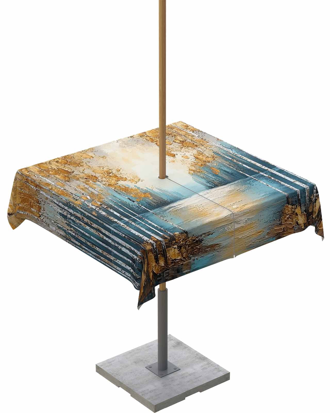 nqOlkjepod Impressionist Oil Painting Outdoor Tablecloth with Umbrella ...