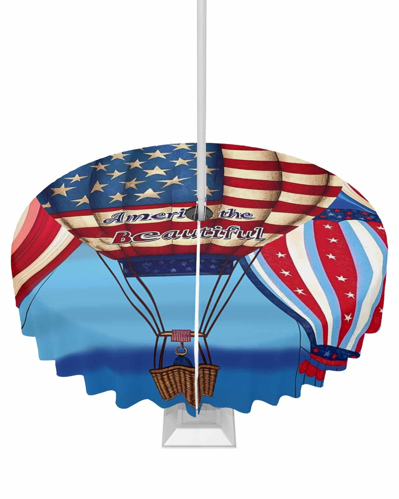 nqOlkjepod Independence Day Outdoor Tablecloth with Umbrella Hole ...