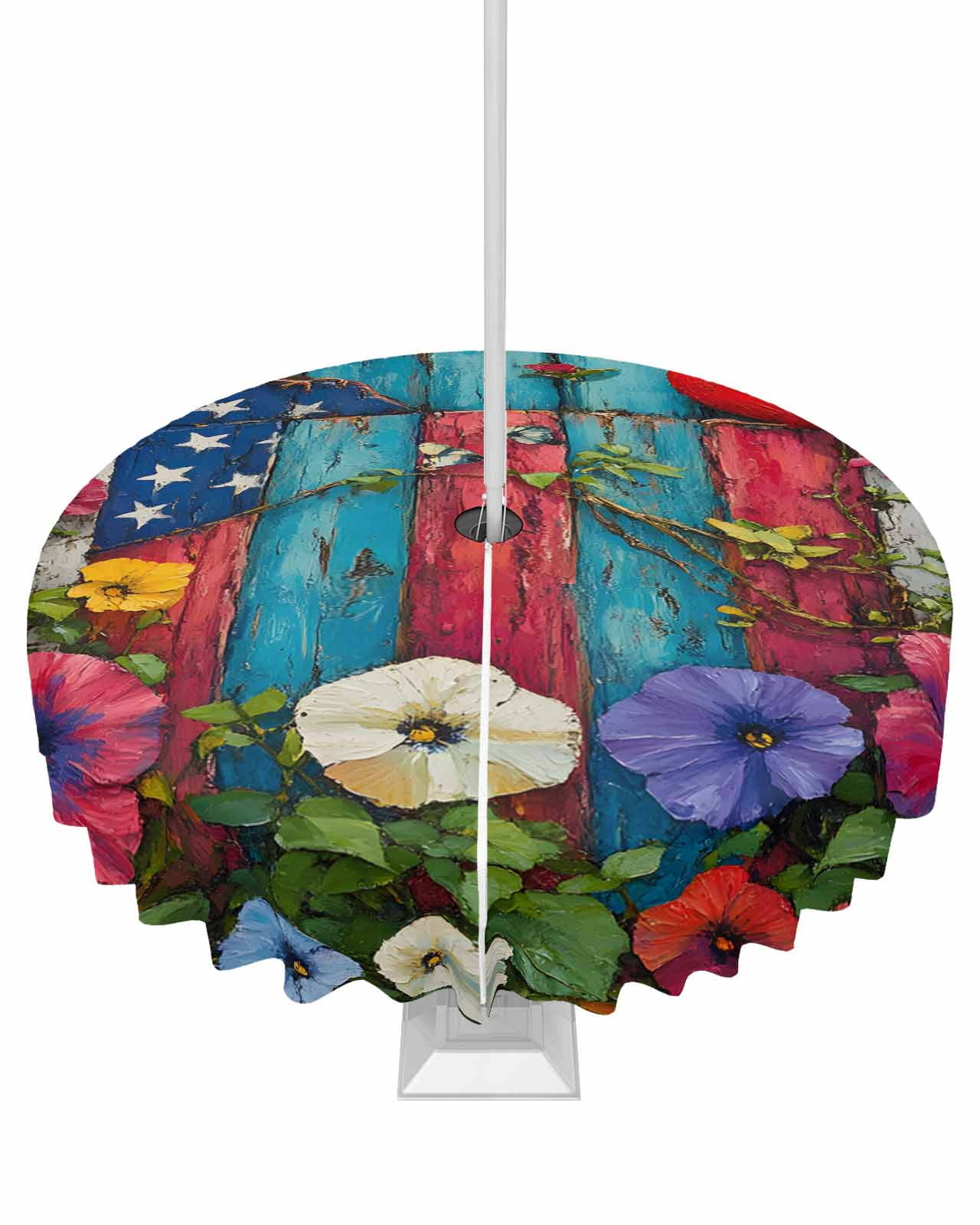 nqOlkjepod Independence Day Outdoor Tablecloth with Umbrella Hole ...