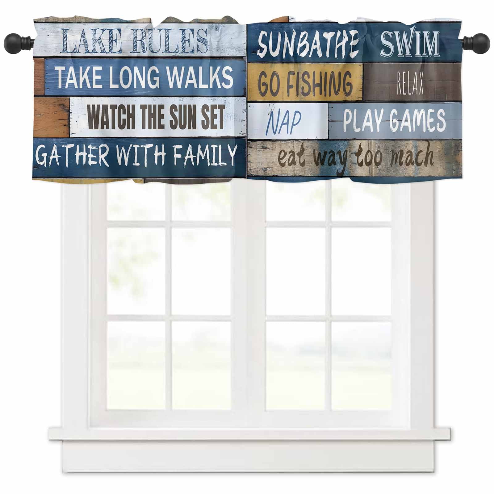 nqOlkjepod Lake Farmhouse Farmhouse Short Window Curtain Valances ...