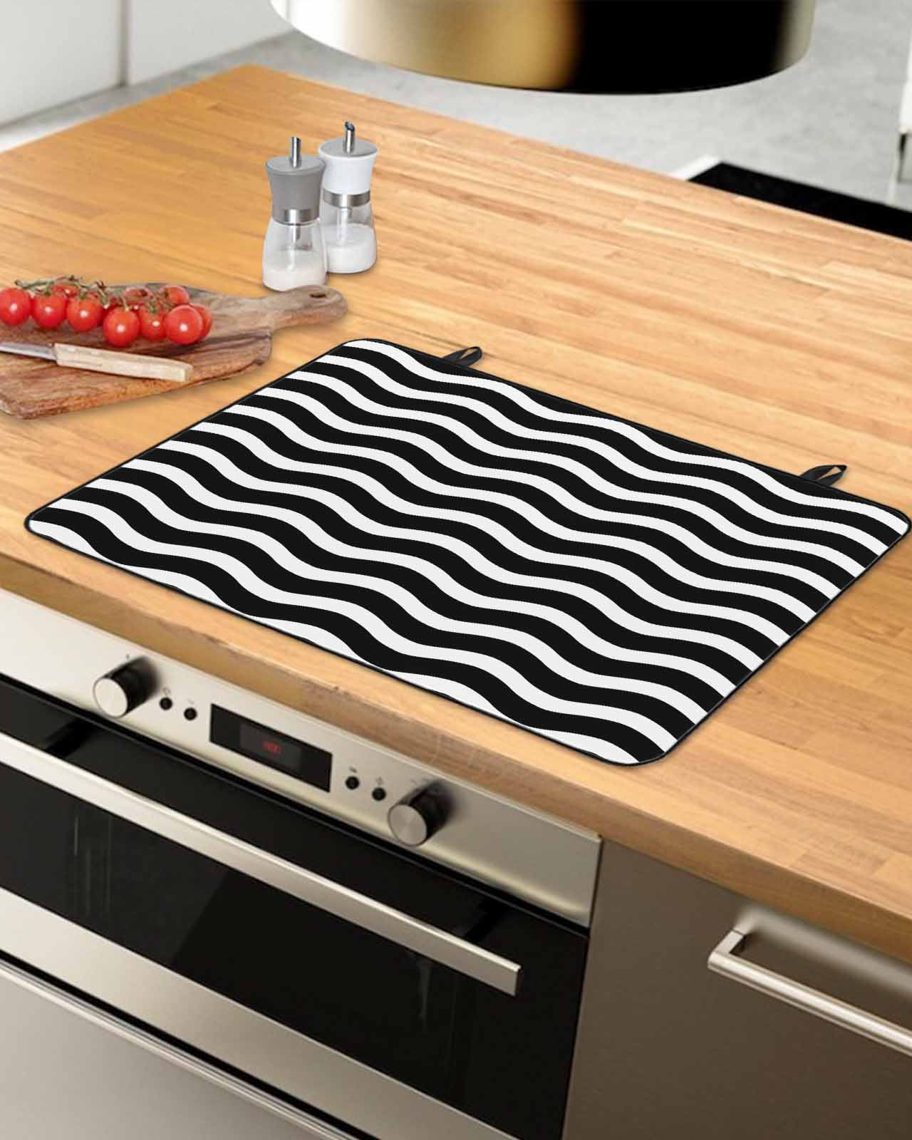 nqOlkjepod Large Induction Cooktop Protector Mat 24"x21", Black Moire ...