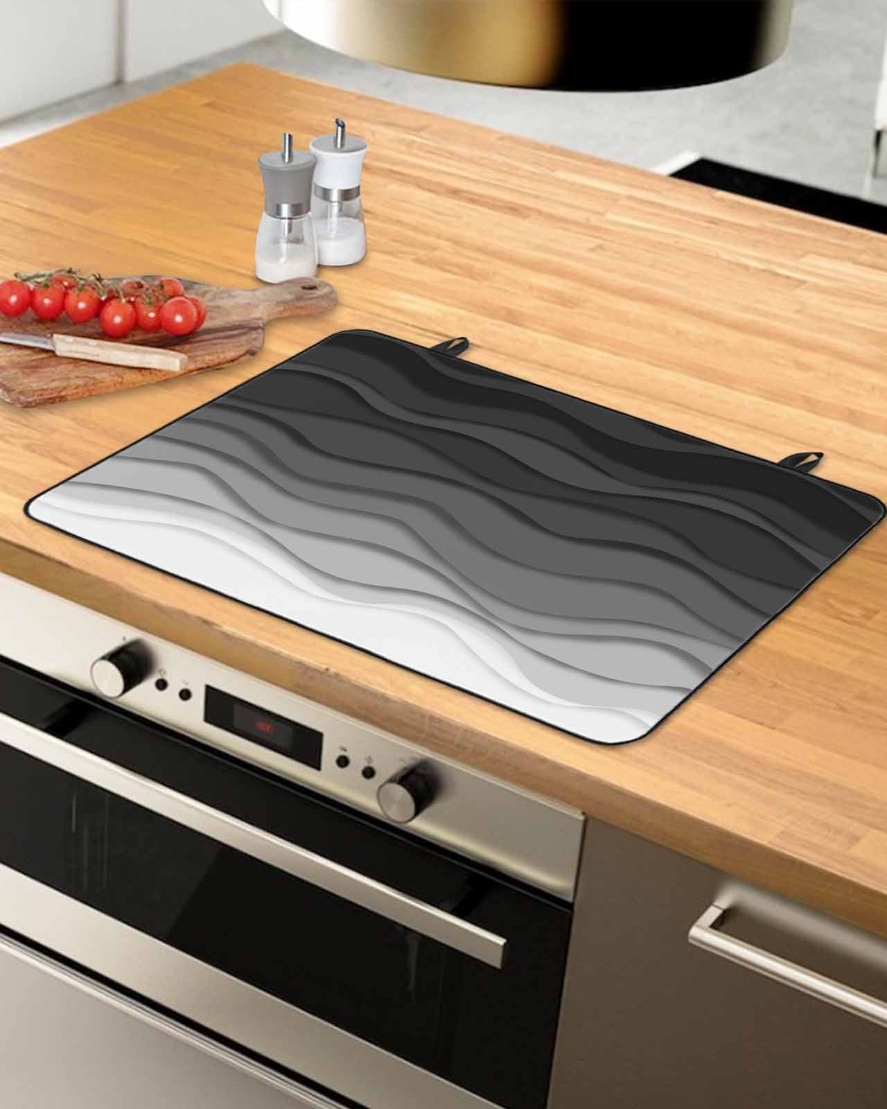 nqOlkjepod Large Induction Cooktop Protector Mat 24"x21", Black Ombre ...