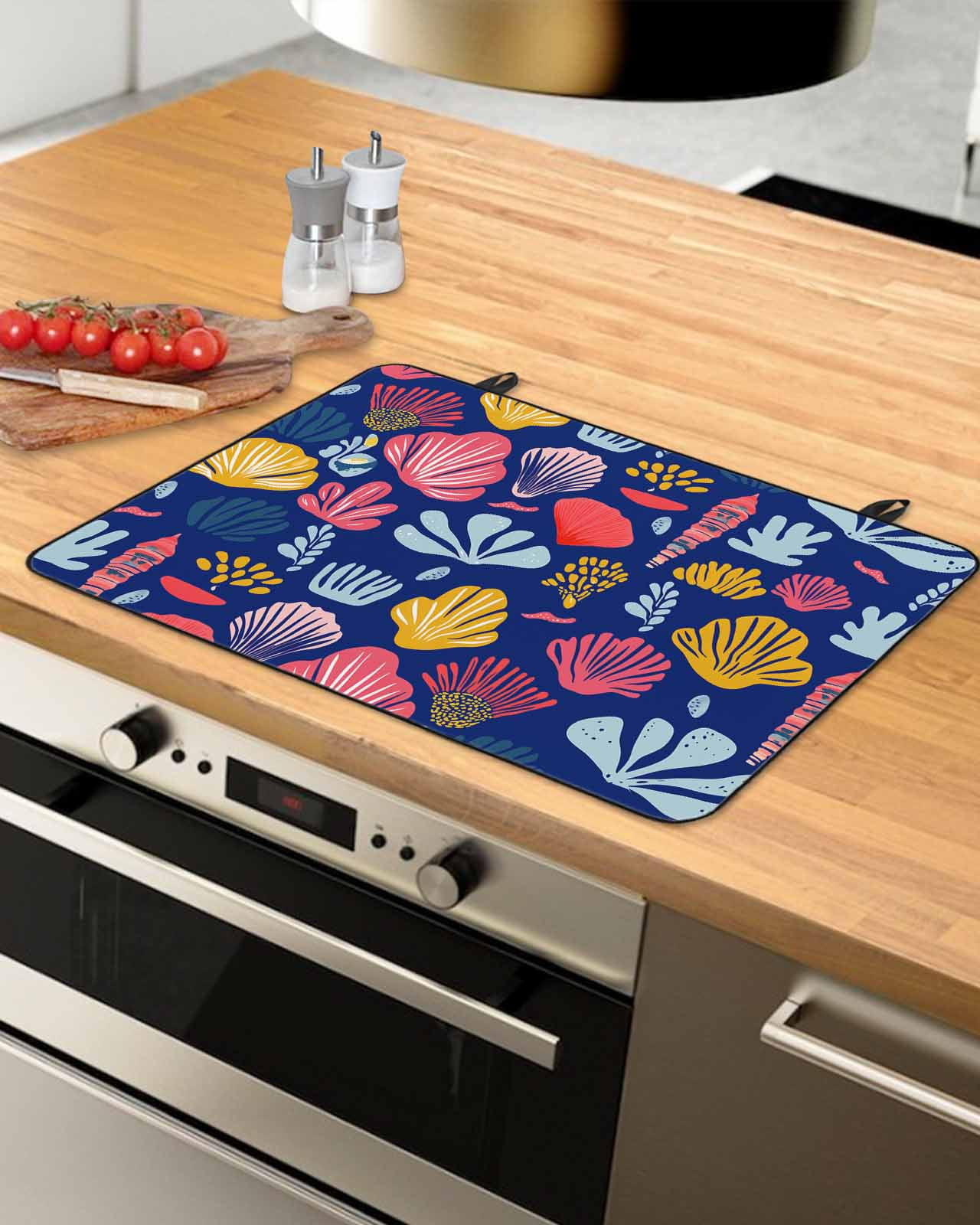 nqOlkjepod Large Induction Cooktop Protector Mat 24"x21", Blue Coastal ...