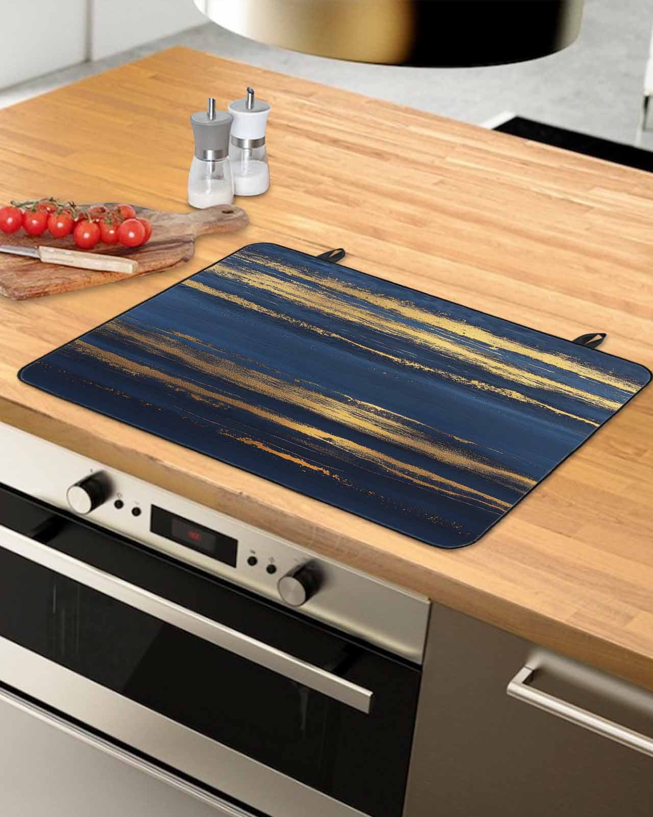 nqOlkjepod Large Induction Cooktop Protector Mat 24"x21", Blue Gold ...