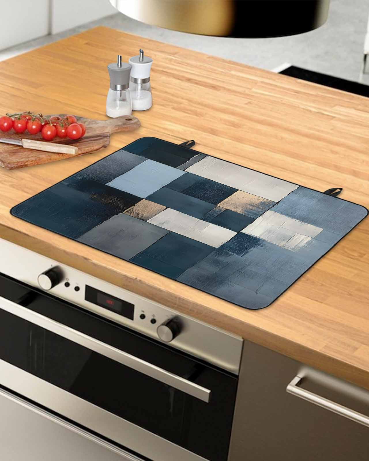 nqOlkjepod Large Induction Cooktop Protector Mat 24"x21", Blue Gray ...
