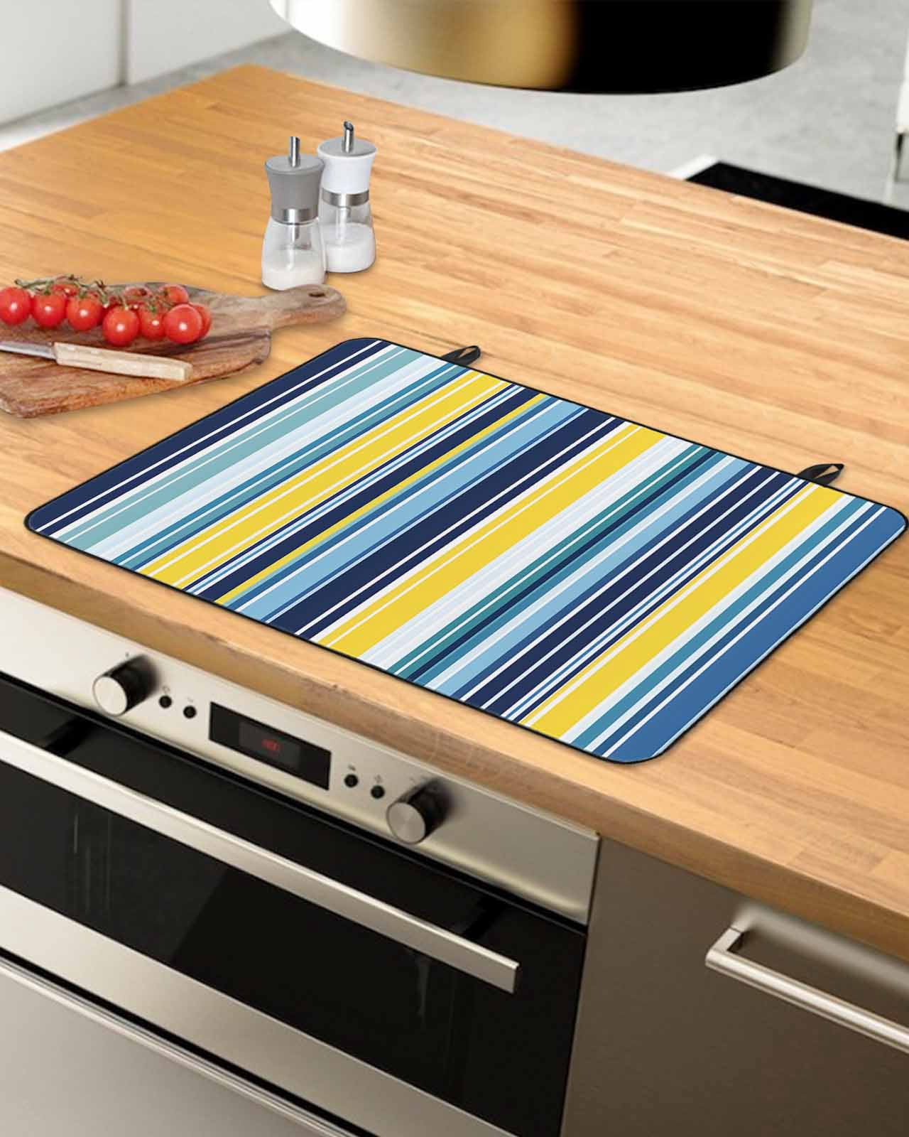 nqOlkjepod Large Induction Cooktop Protector Mat 24"x21", Blue Yellow ...