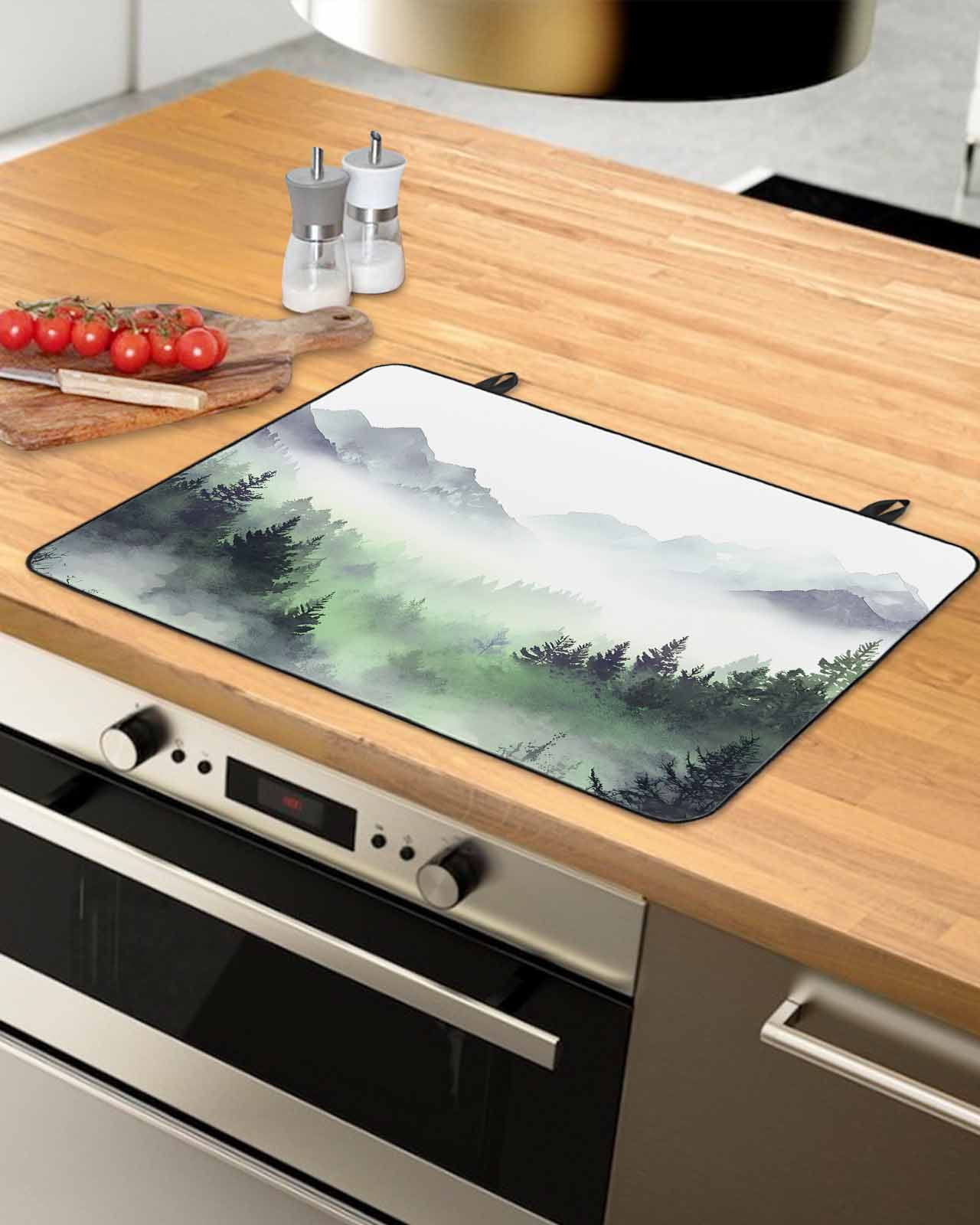 nqOlkjepod Large Induction Cooktop Protector Mat 24"x21", Foggy Forest ...