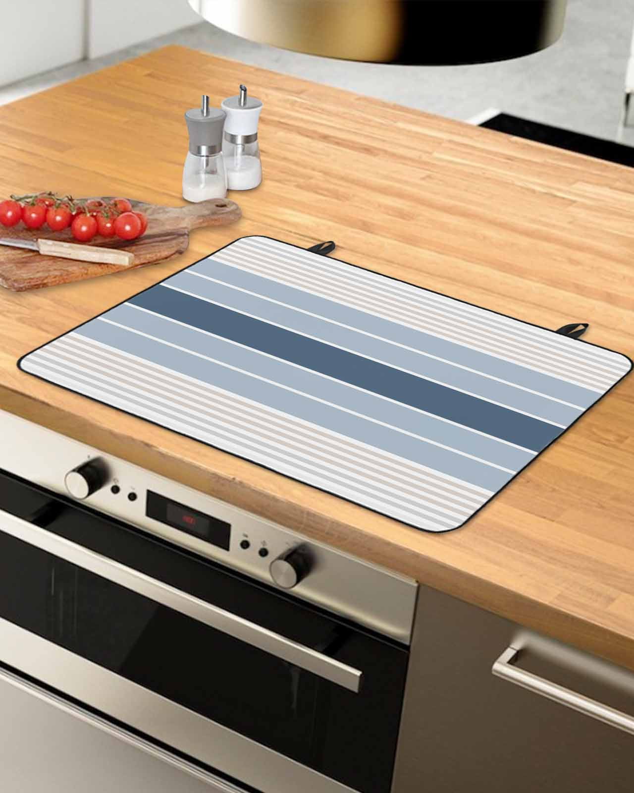 nqOlkjepod Large Induction Cooktop Protector Mat 24"x21", Grey Blue ...