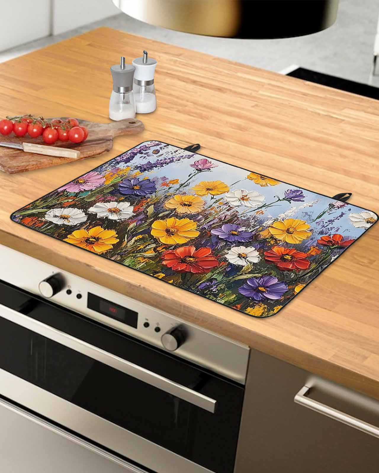 nqOlkjepod Large Induction Cooktop Protector Mat 24"x21", Modern ...