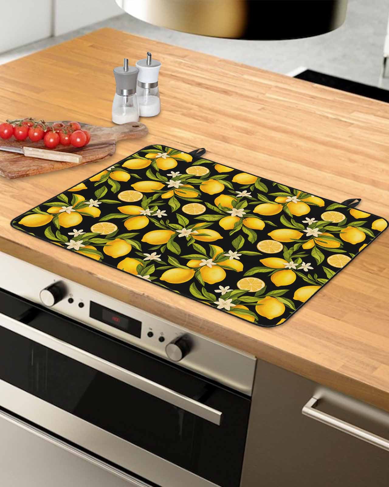 nqOlkjepod Large Induction Cooktop Protector Mat 24"x21", Orange Lemon ...